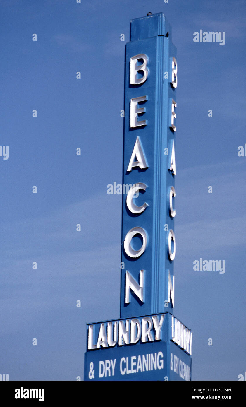Vintage Beacon Laundry sign on Washington Blvd. in Los Angeles, CA ...