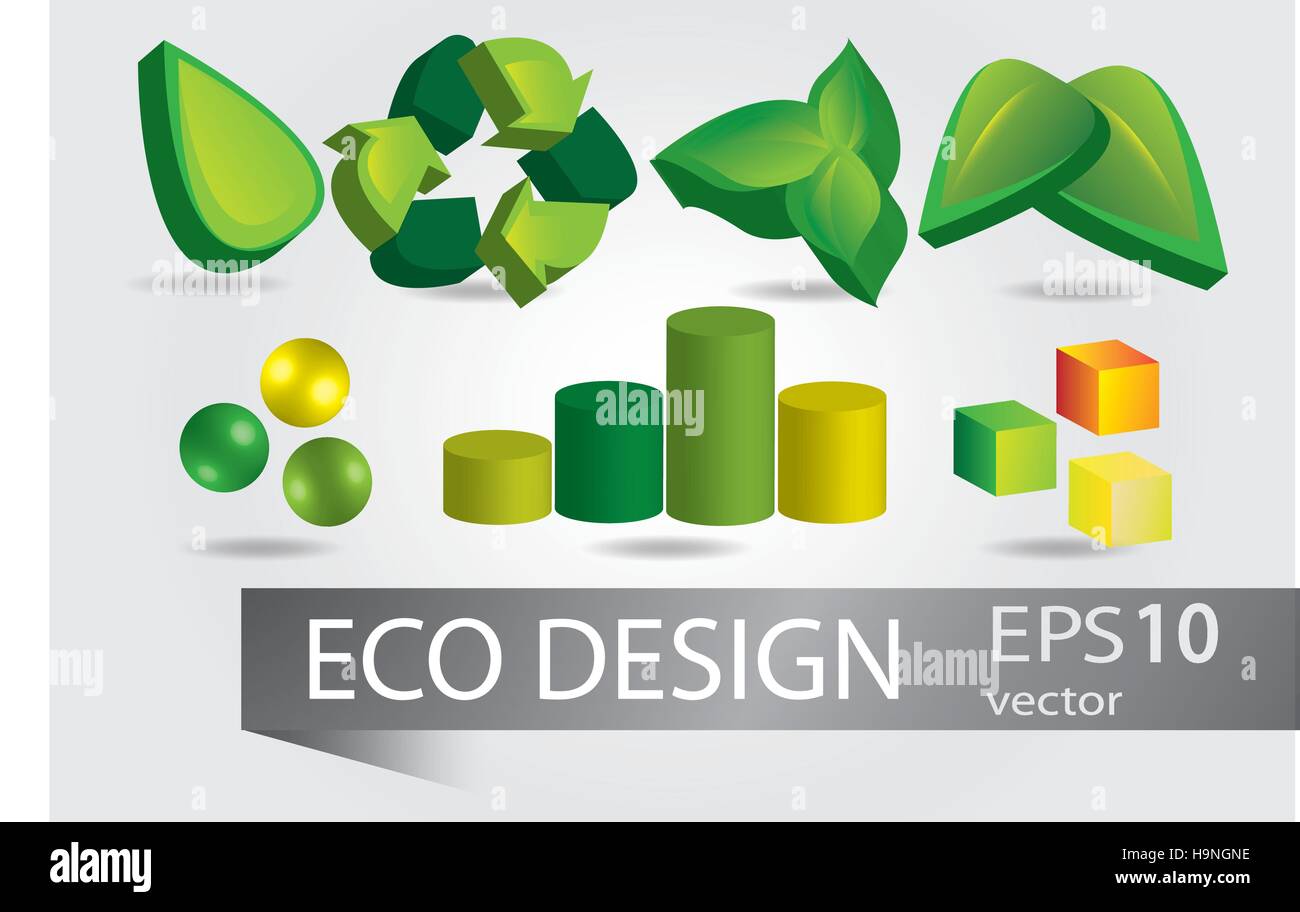 Collection of ecology signs - set for design Stock Vector Image & Art ...