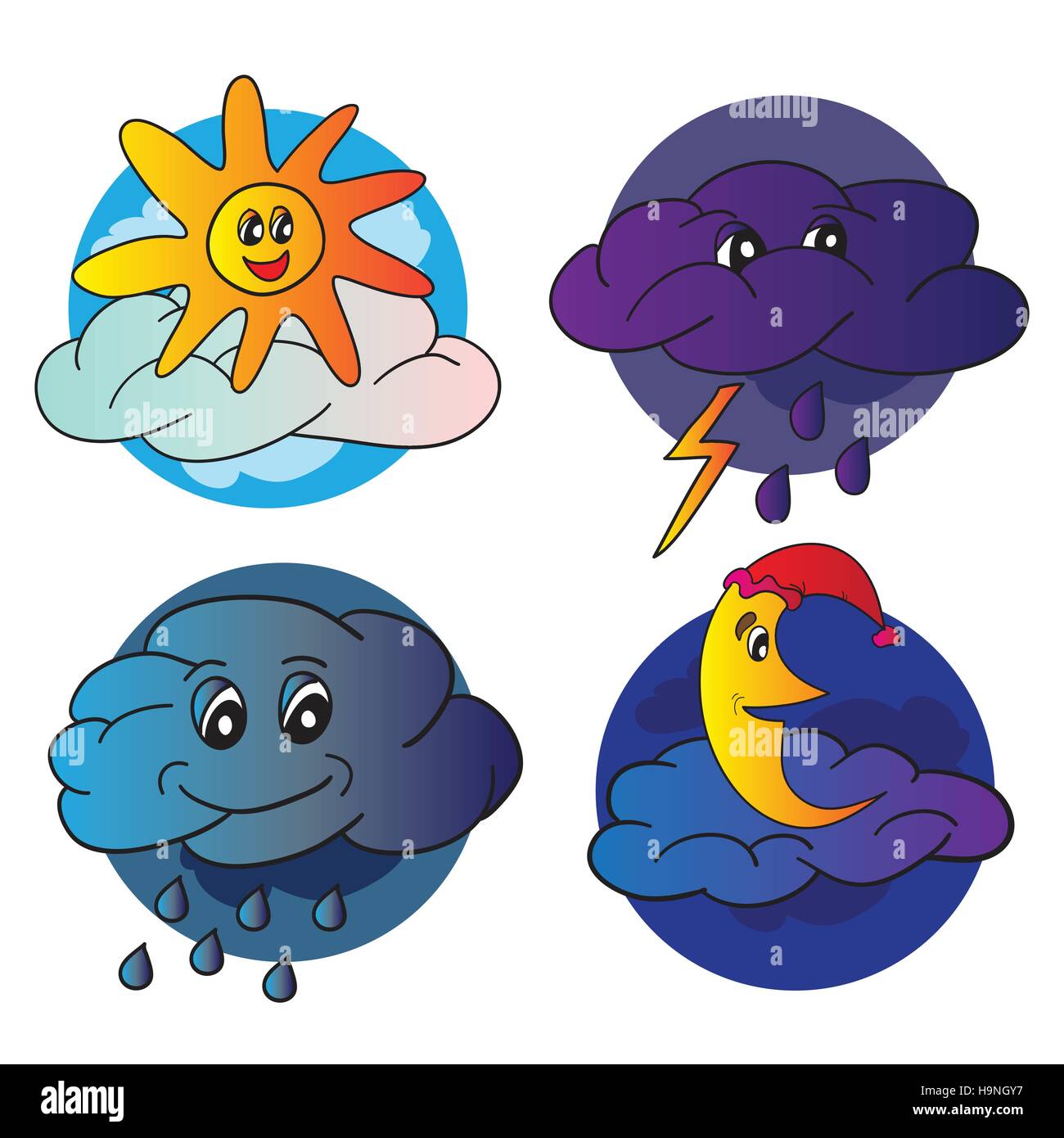 Weather bright icons - vector illustration for design Stock Vector ...