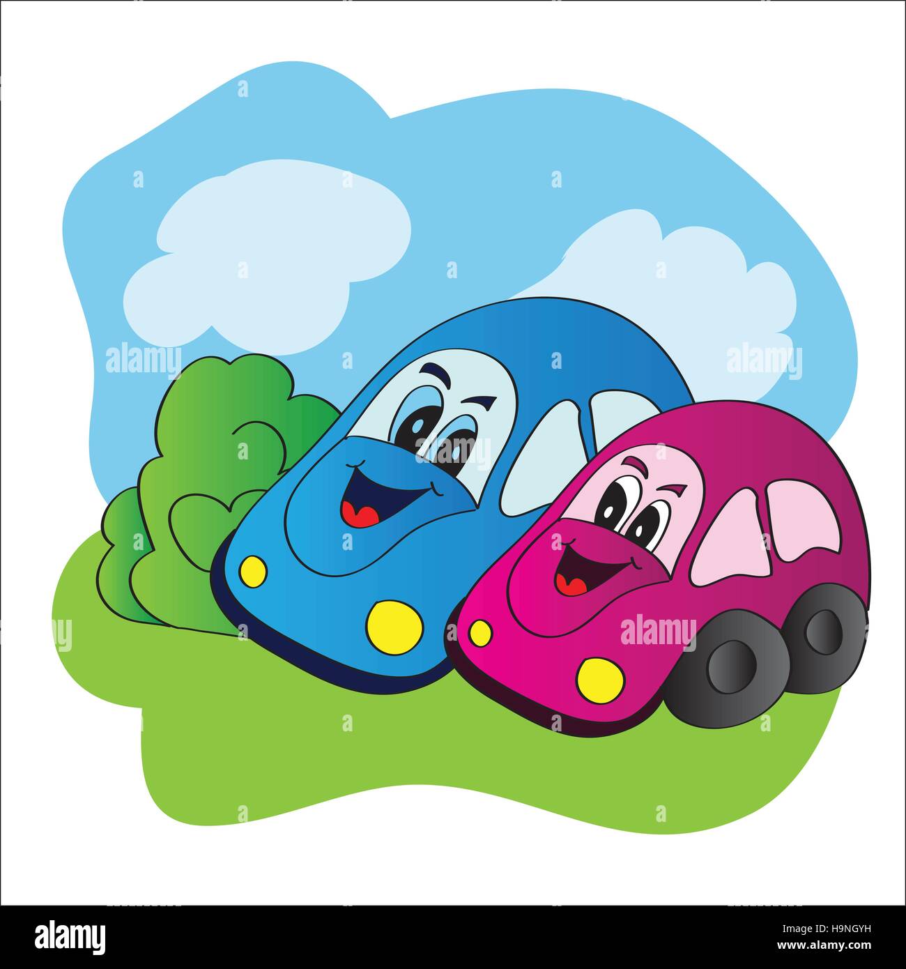 Vector bright illustration with cars for your design Stock Vector Image ...