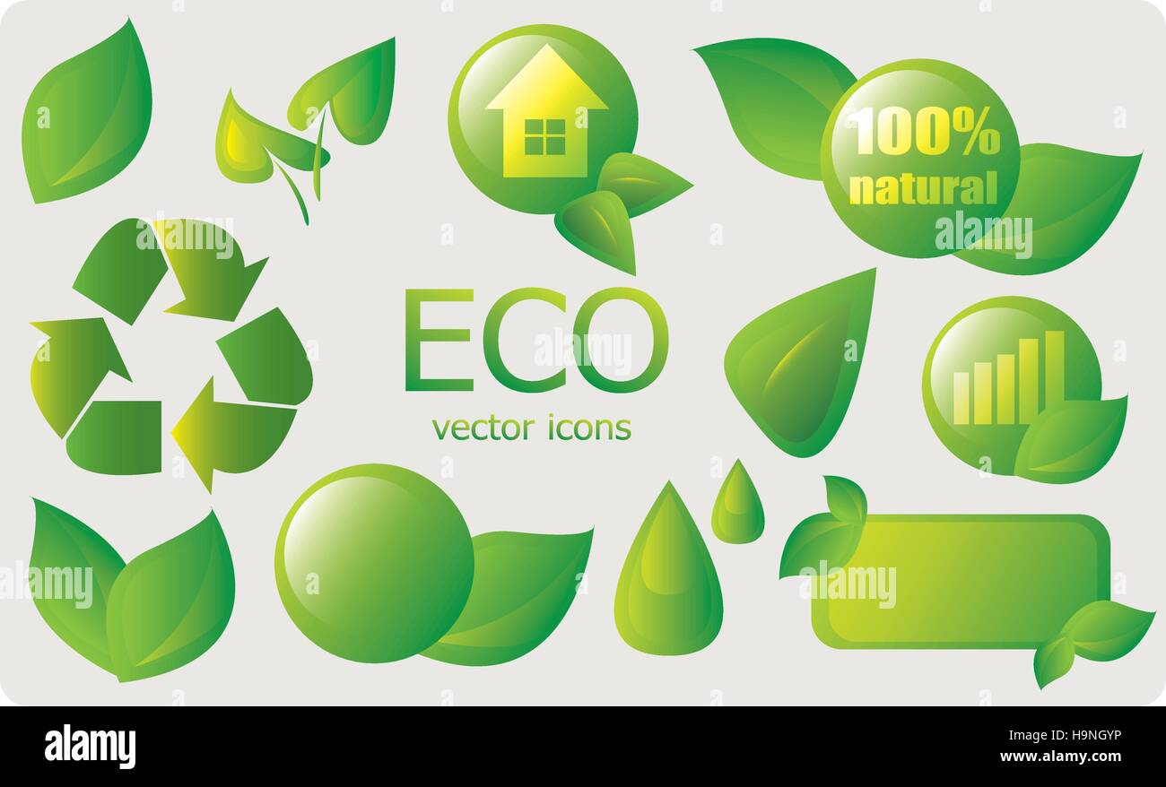 Collection of ecology signs - set for design Stock Vector Image & Art ...