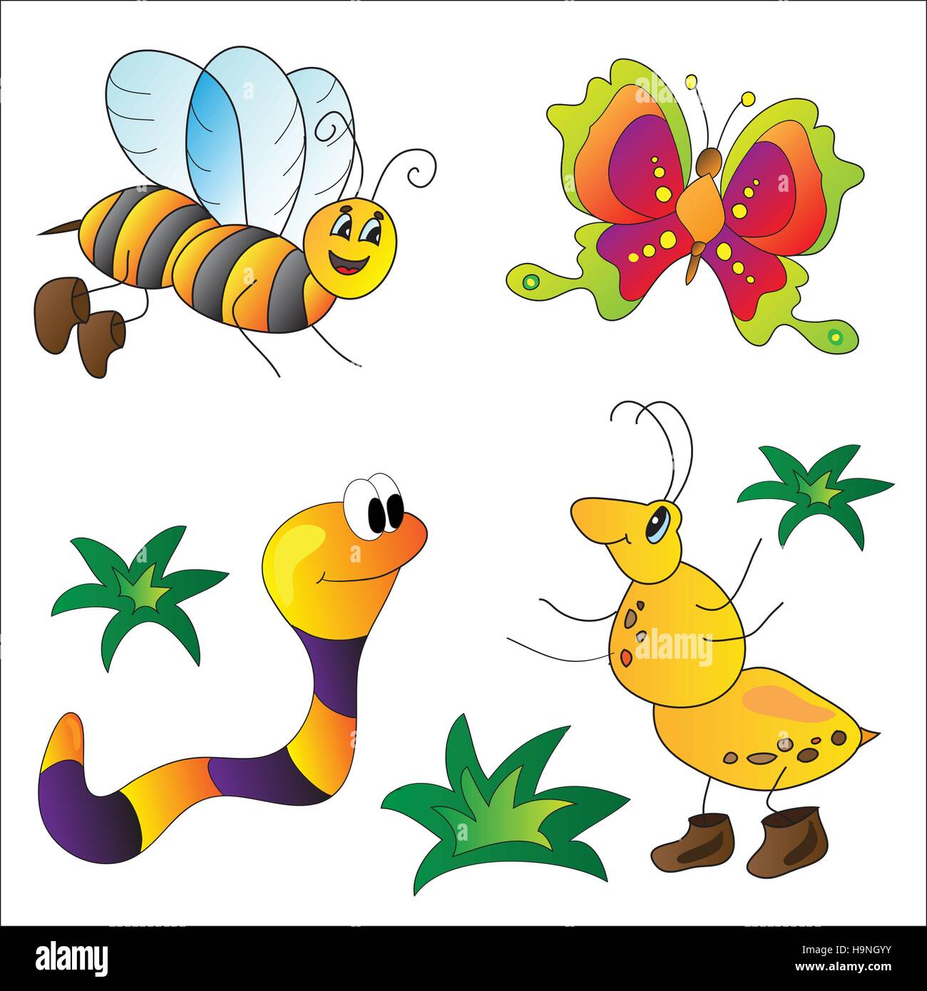 Cartoon cute insects vector for the design Stock Vector Image & Art - Alamy