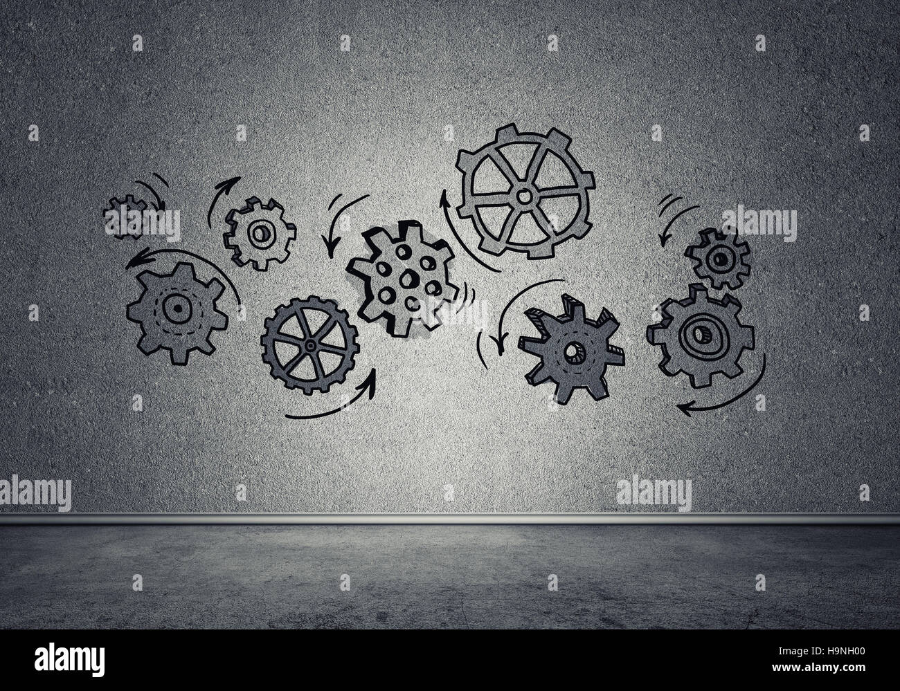 Gear mechanism as teamwork concept Stock Photo - Alamy