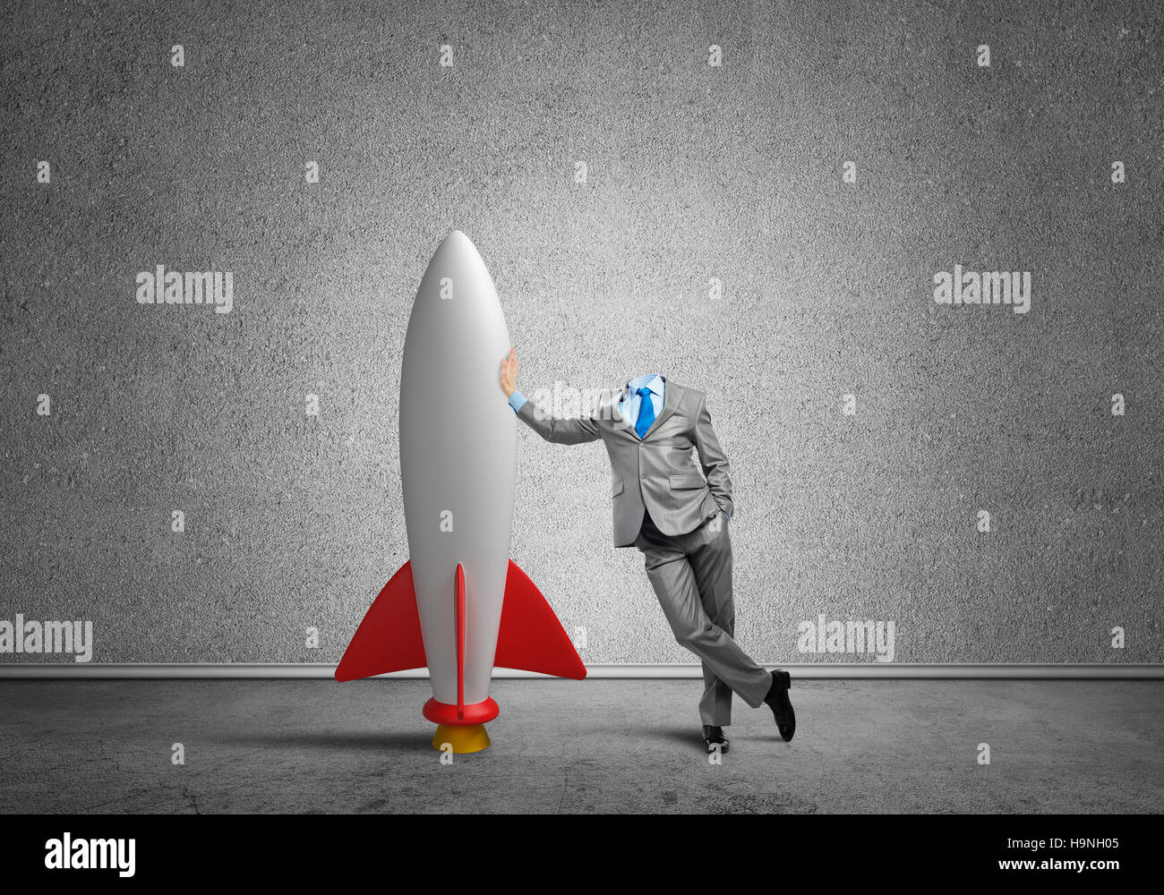 Businessman without head Stock Photo - Alamy