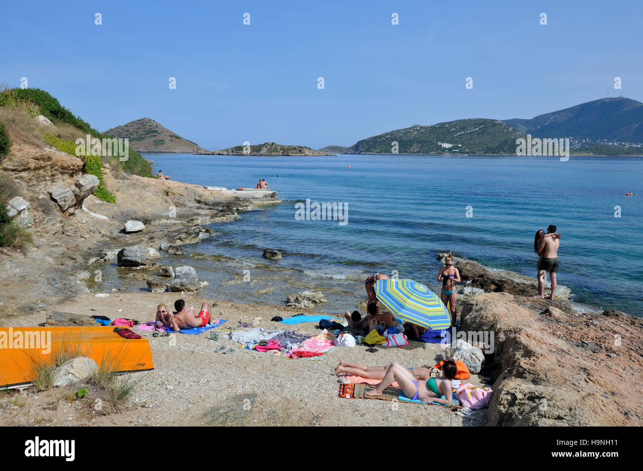 Beach in Porto Rafti in Attica, Greece Stock Photo - Alamy