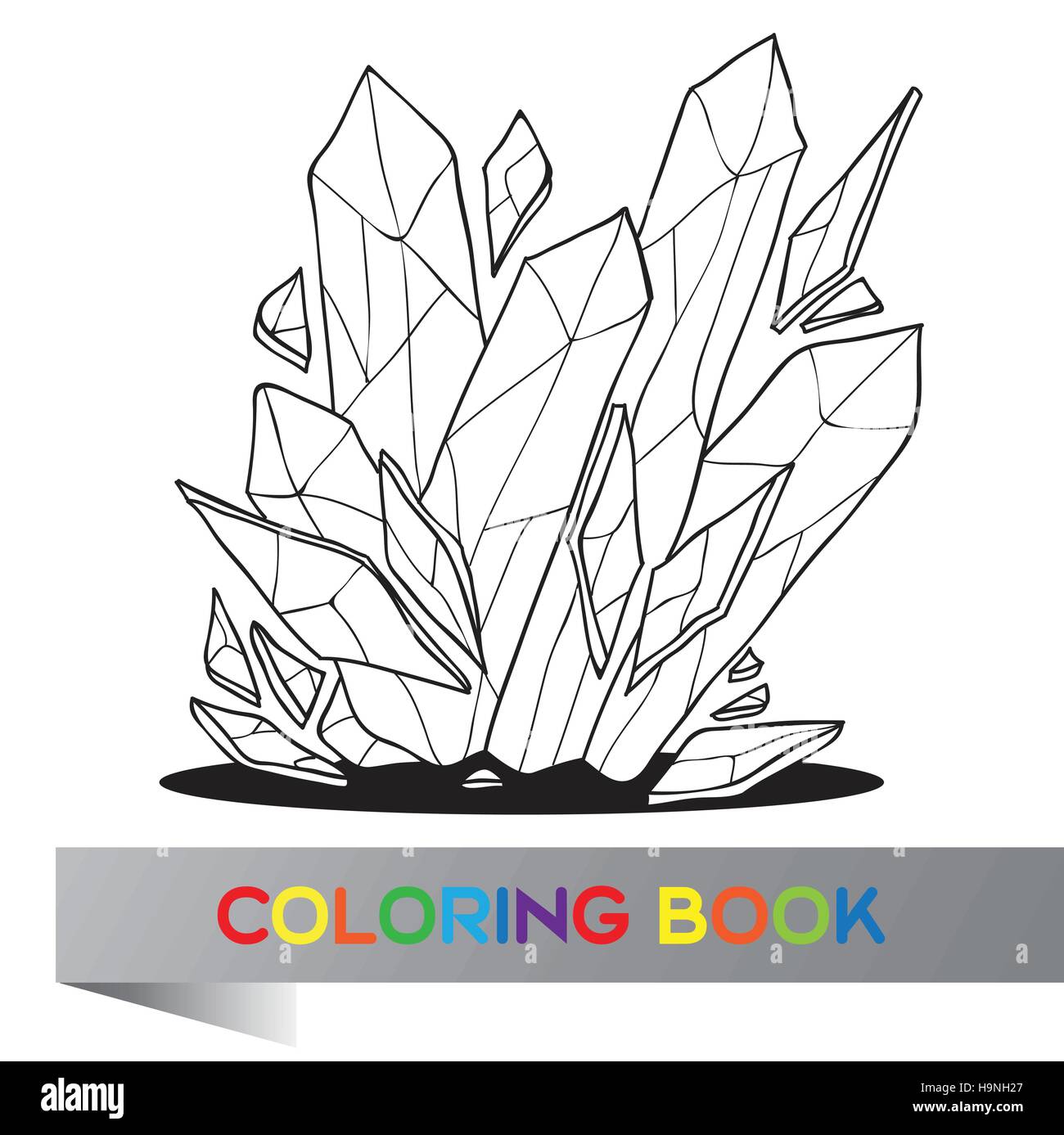 Coloring book with image of crystal - vector illustration Stock Vector ...