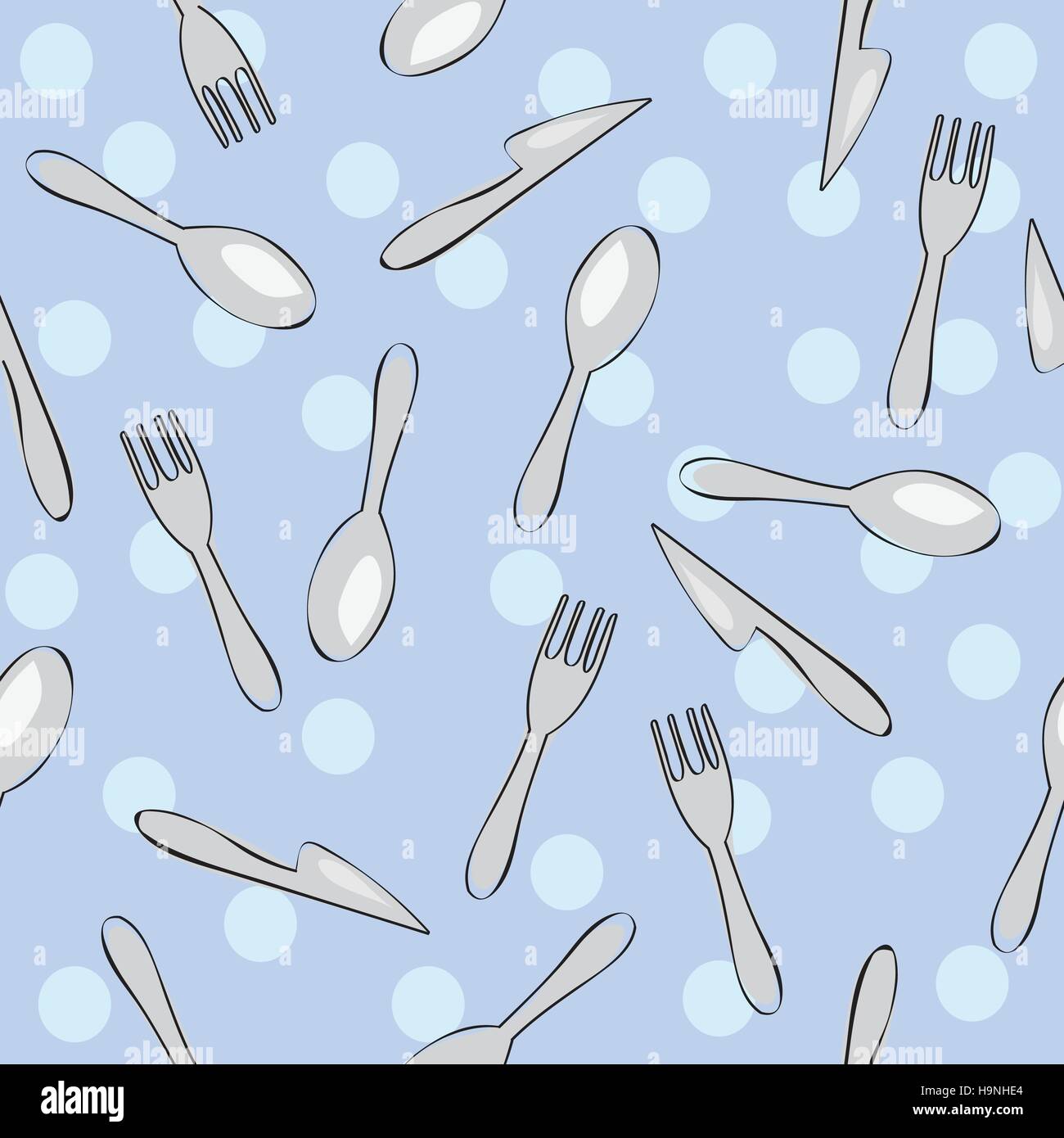 hand drawn seamless kitchen pattern - vector illustration Stock Vector ...