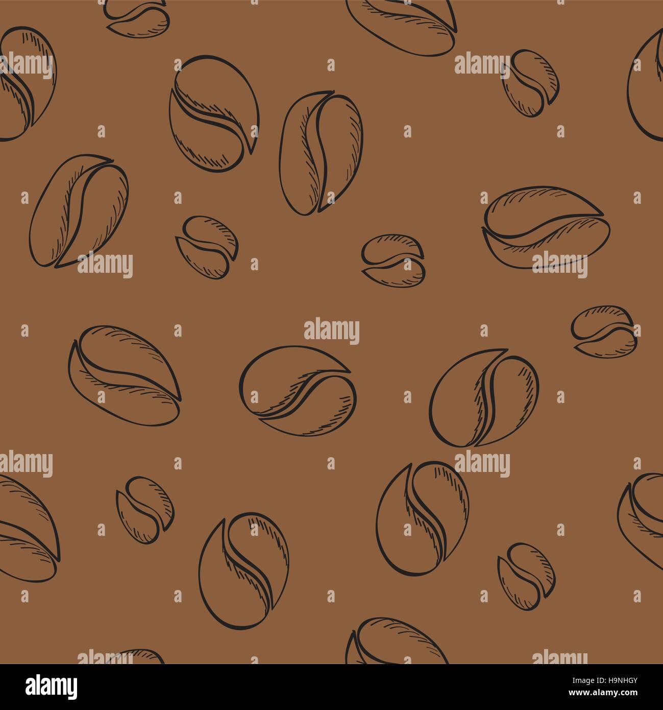 hand-drawn coffee beans seamless pattern - vector illustration Stock Vector Image & Art - Alamy