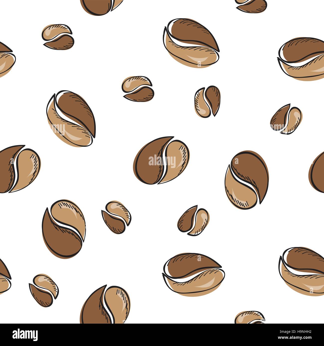 hand-drawn coffee beans seamless pattern - vector illustration Stock Vector Image & Art - Alamy