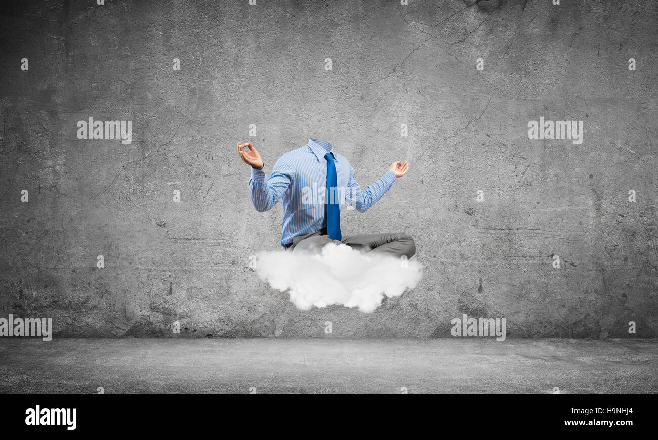 Businessman without head Stock Photo - Alamy