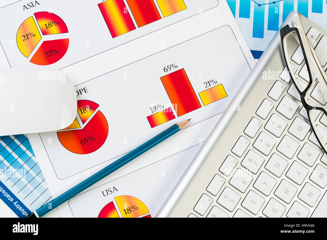 Preparing average sales report Stock Photo - Alamy