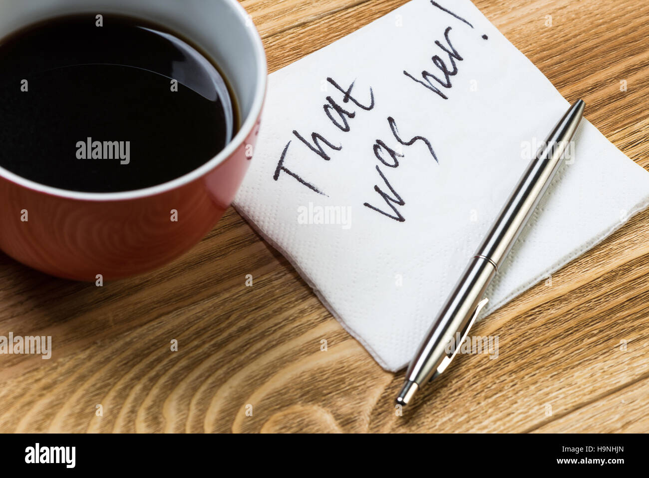 Romantic message written on napkin Stock Photo - Alamy