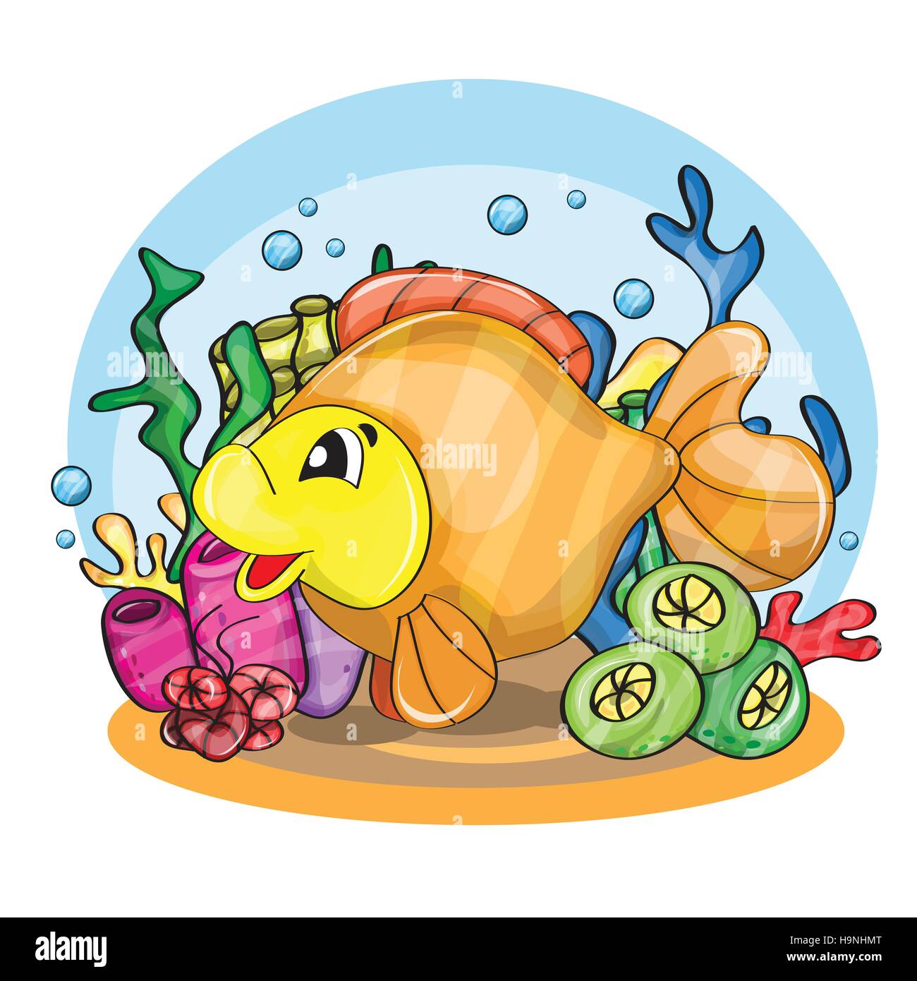 Illustration of a happy goldfish cartoon character Stock Vector Image ...