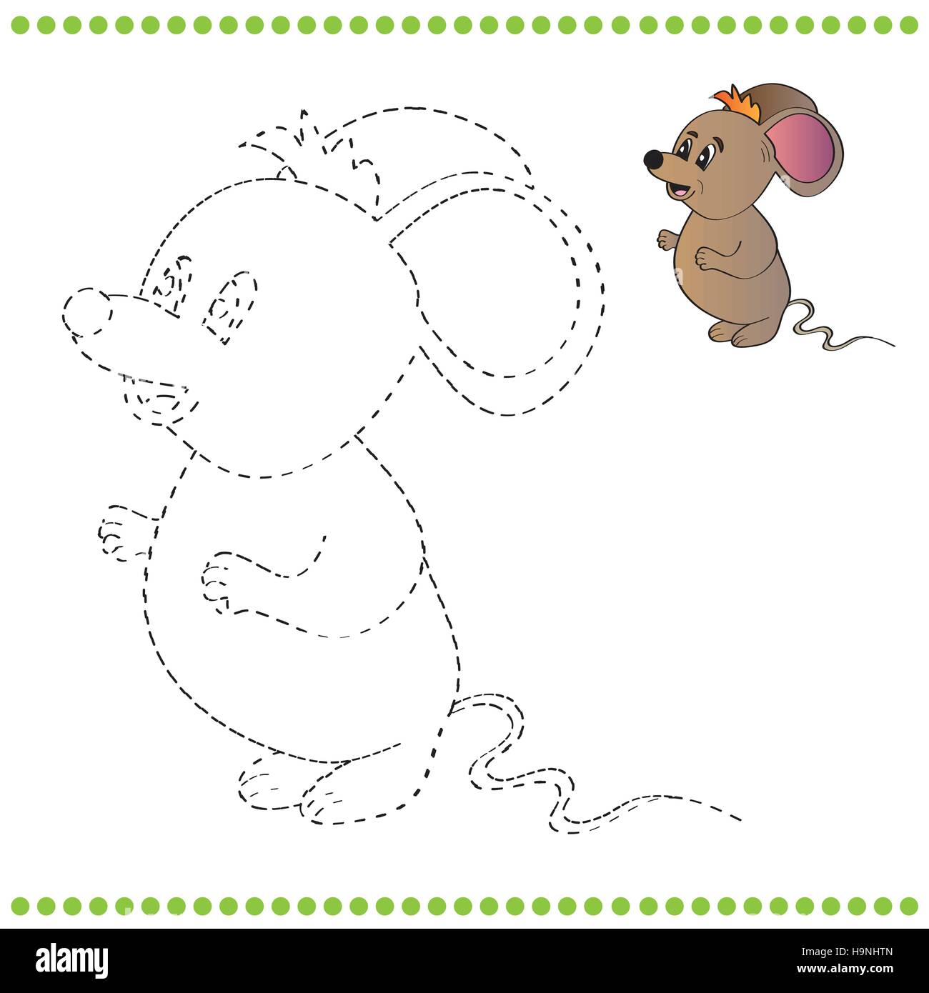 Connect the dots and coloring page - mouse Stock Vector Image & Art - Alamy