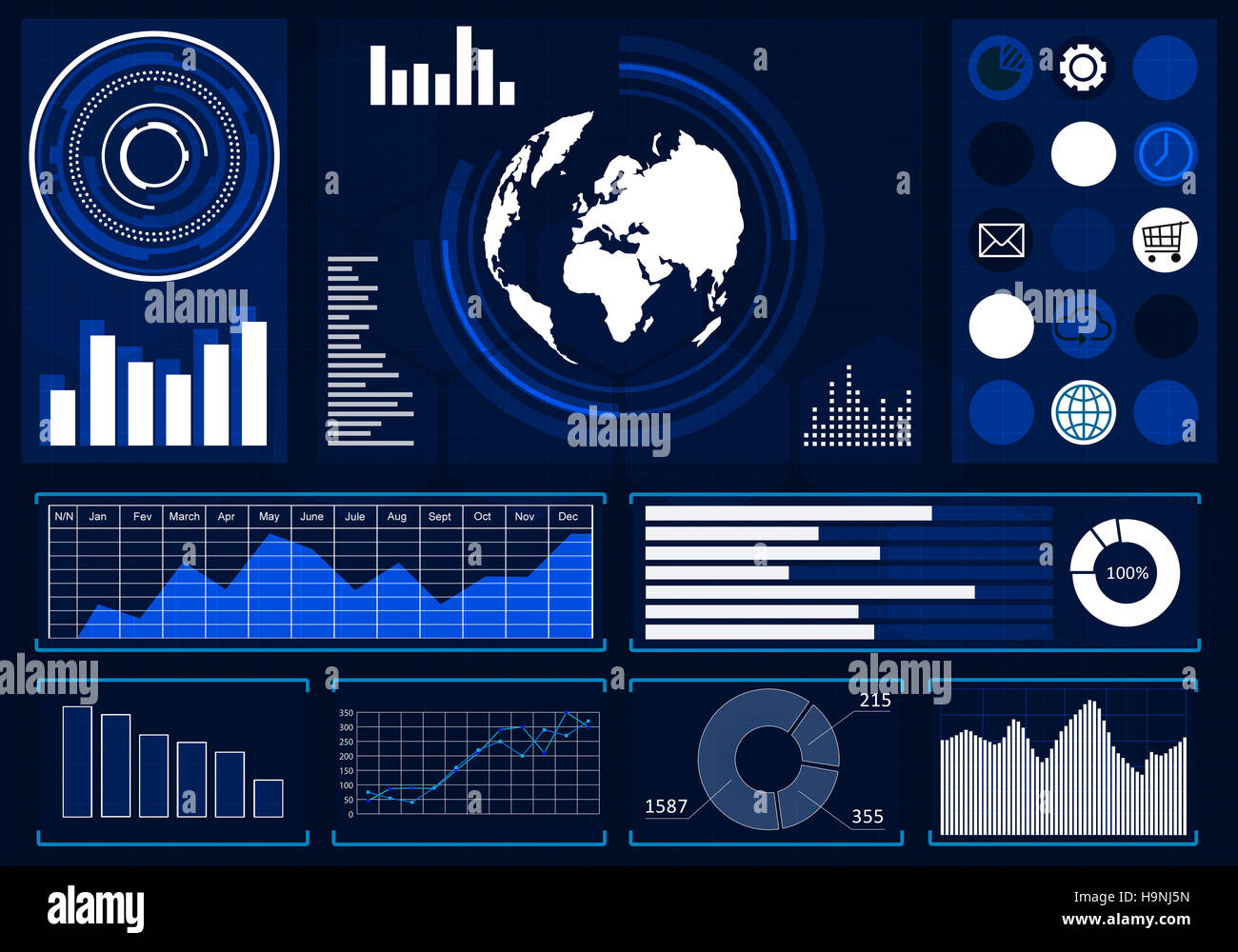 Media interface background Stock Photo - Alamy