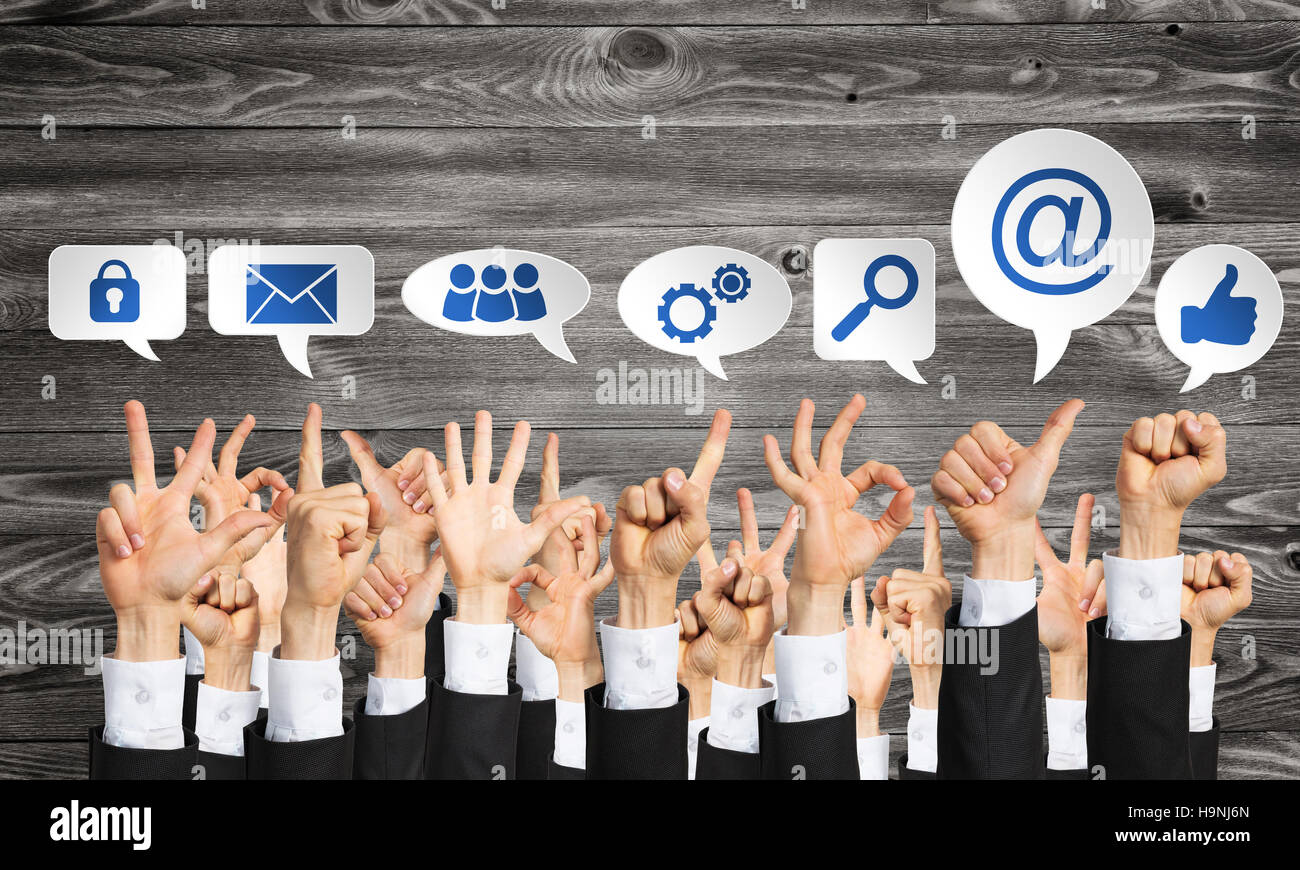 Set of hand gestures and icons Stock Photo - Alamy Set of hand gestures and icons Stock Photo - Alamy