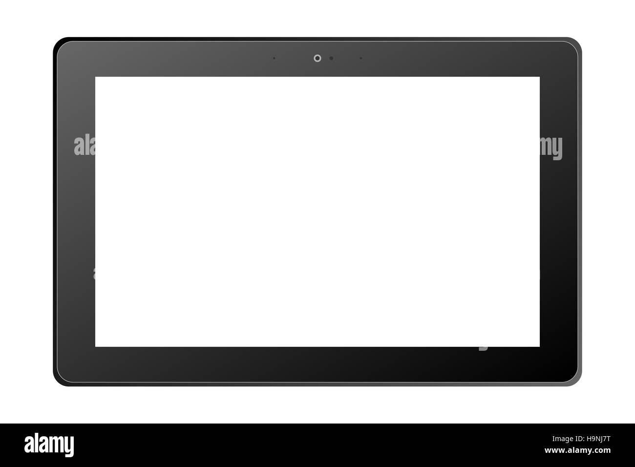 A dark tablet with a white screen Stock Photo - Alamy