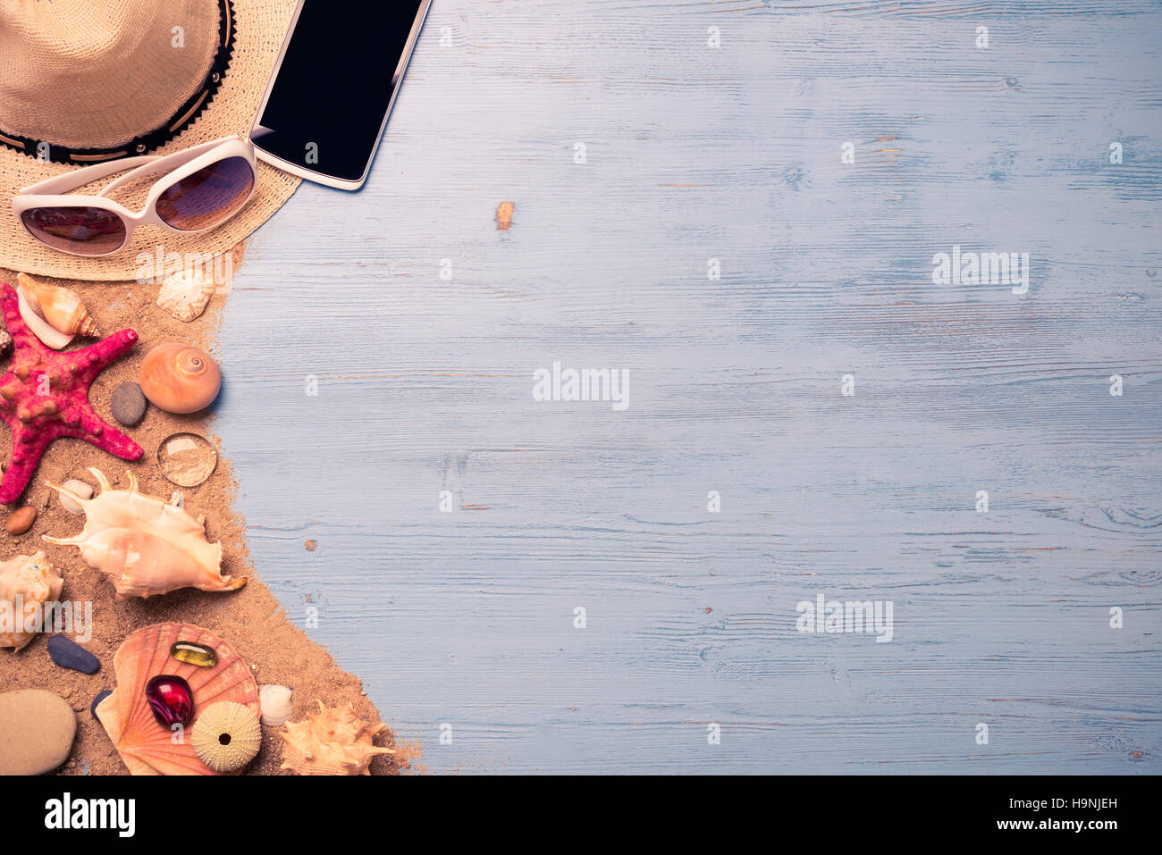 Summer objects for vacation Stock Photo - Alamy