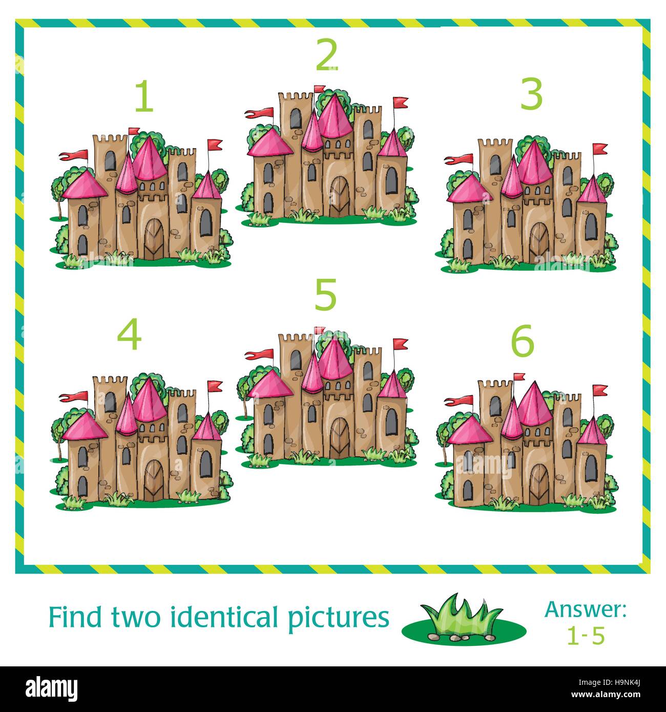 Find two identical pictures of vector castle Stock Vector Image & Art ...