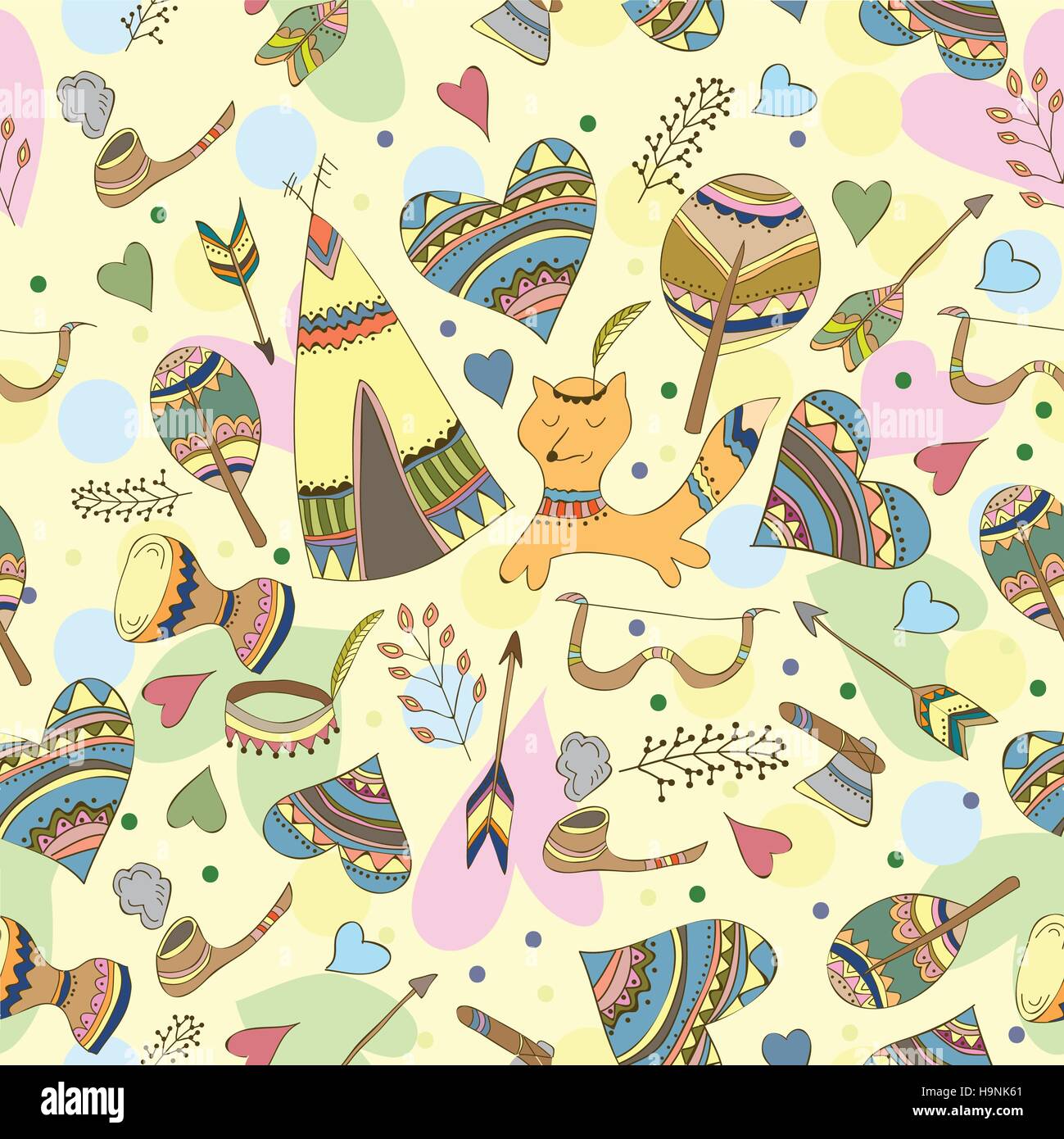 vector Indian doodle illustration - funny doodle style pattern Stock ...