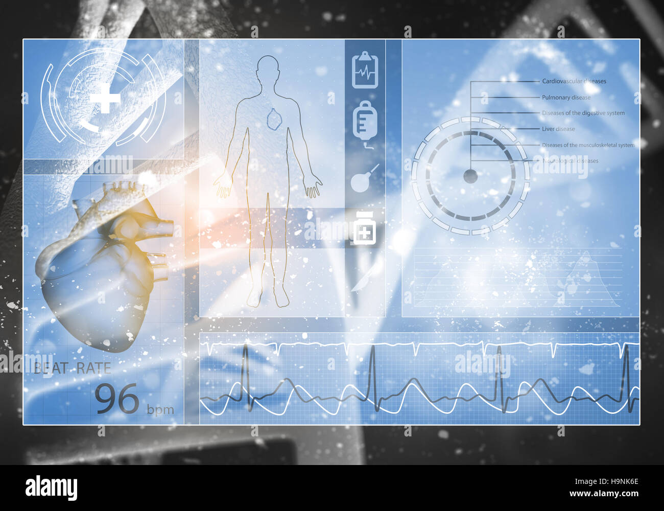 Medicine user interface Stock Photo - Alamy
