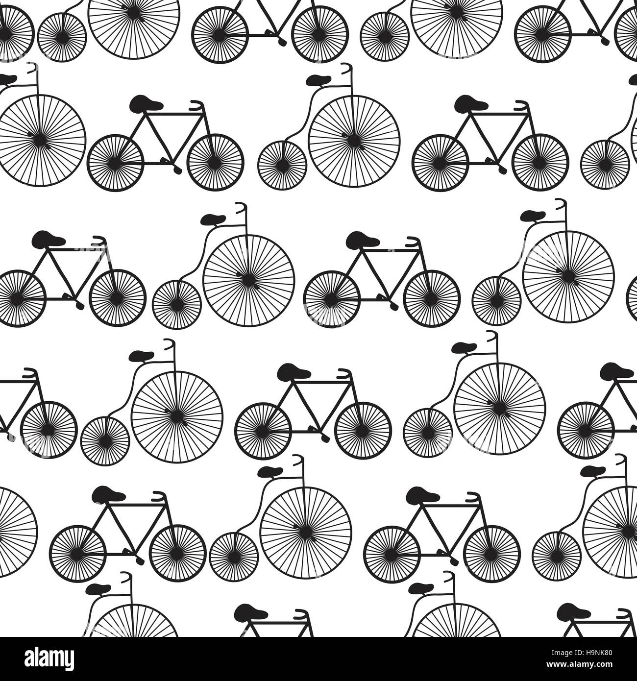 Seamless bicycles pattern - modern and retro bicycles Stock Vector ...