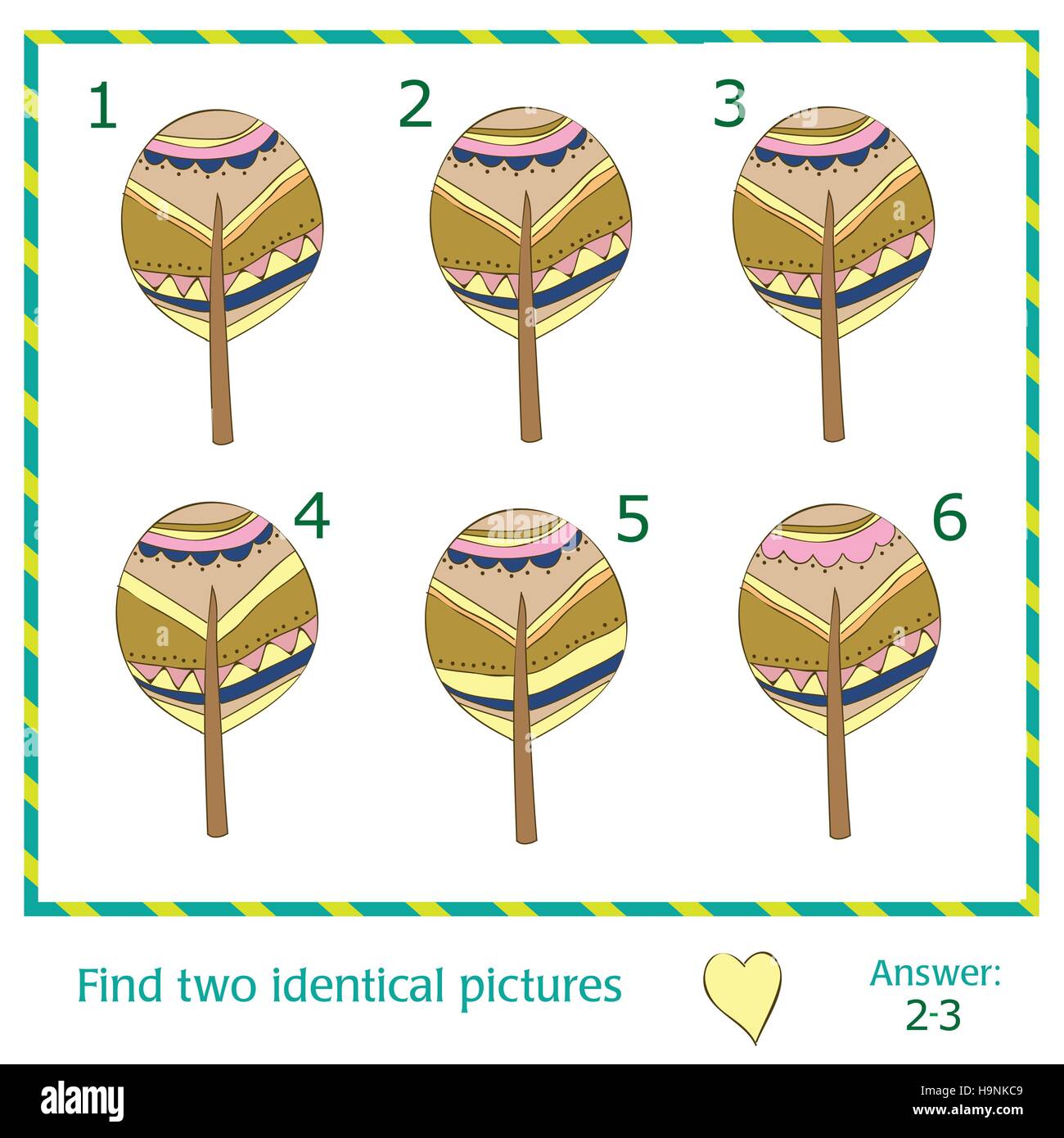 Find two identical pictures with trees - Vector Illustration Stock ...