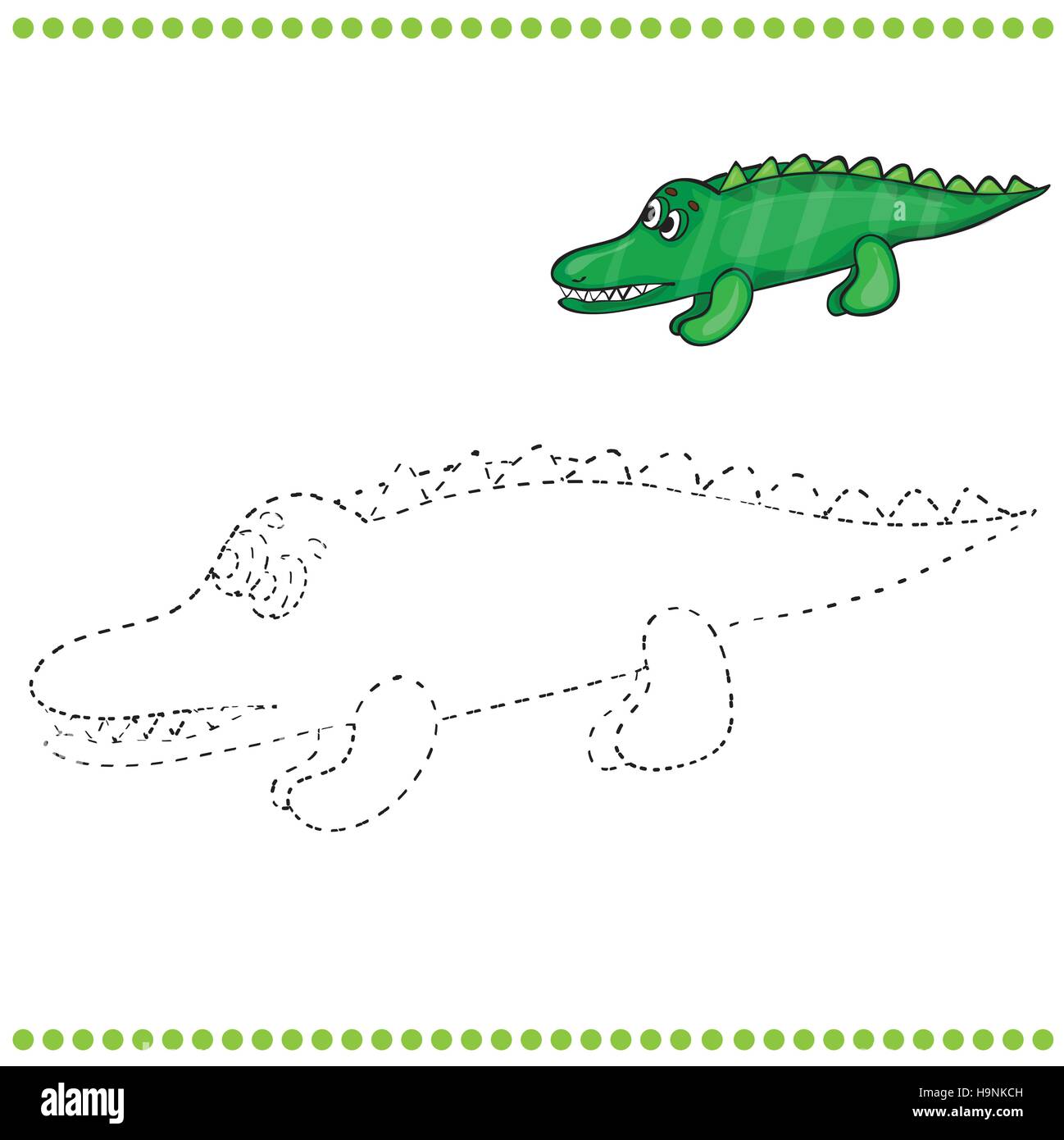 Connect the dots and coloring page - crocodile Stock Vector Image & Art ...