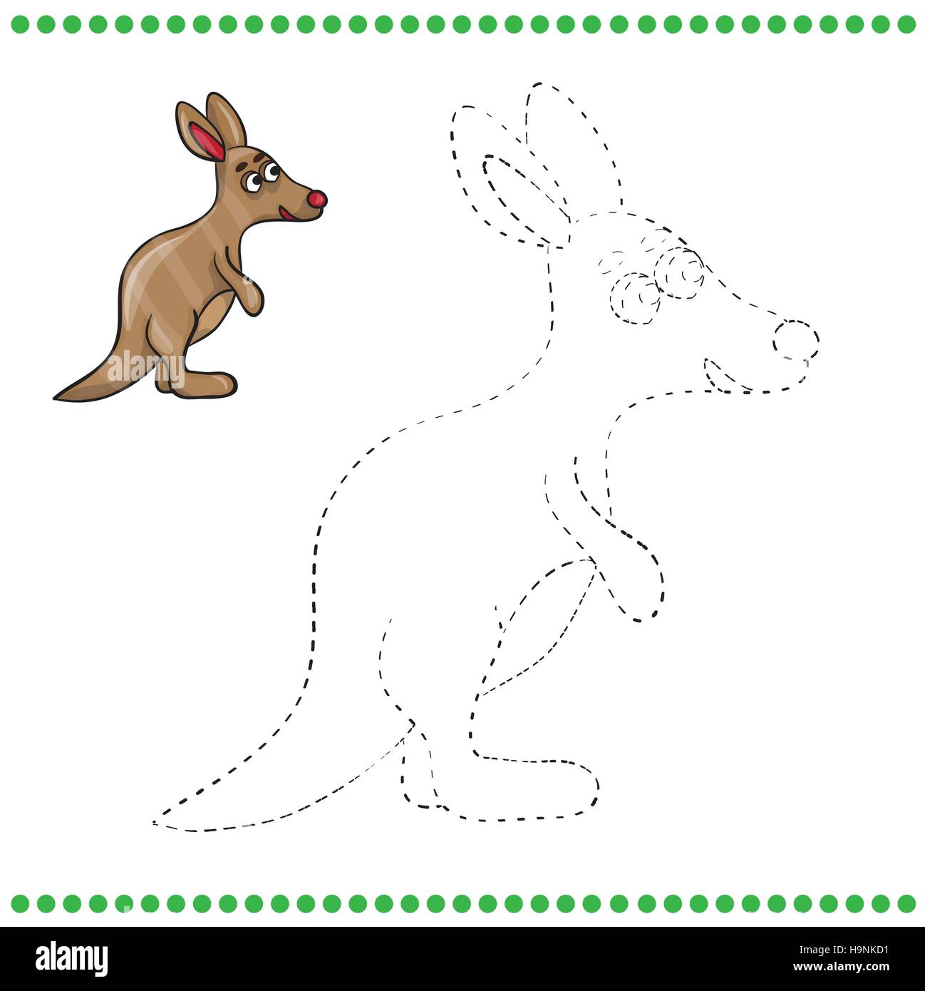 Connect the dots and coloring page - kangaroo Stock Vector Image & Art - Alamy