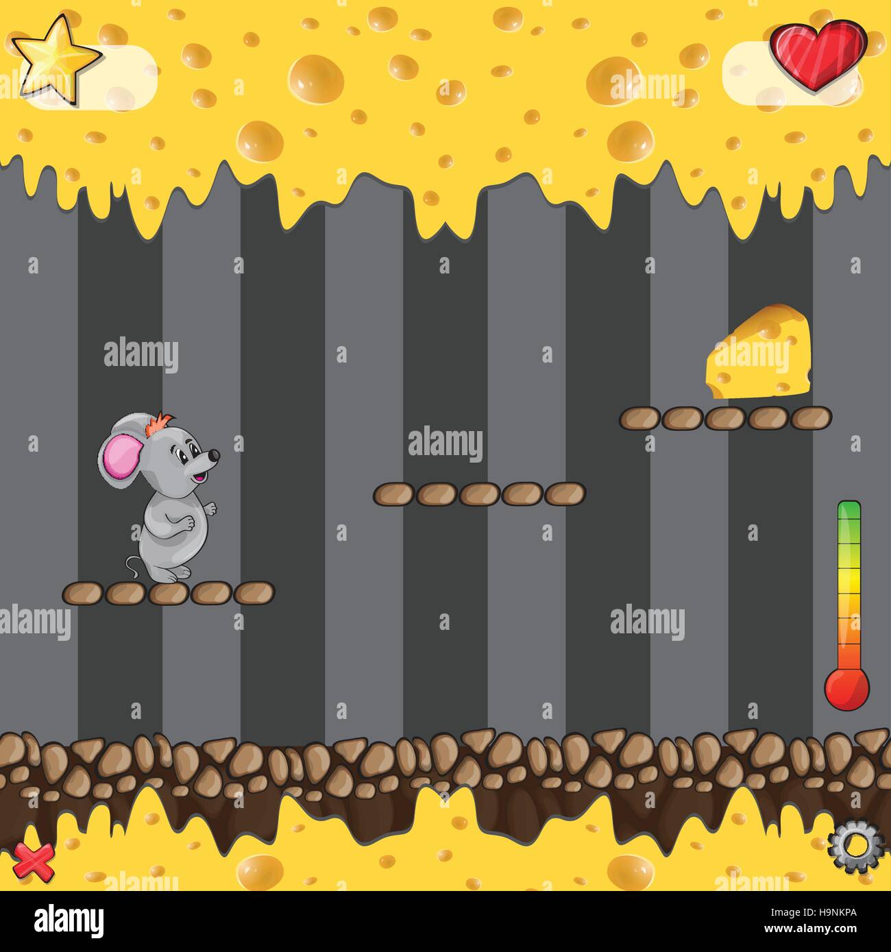 Arcade game - cheese world - vector illustration for game - seamless ...