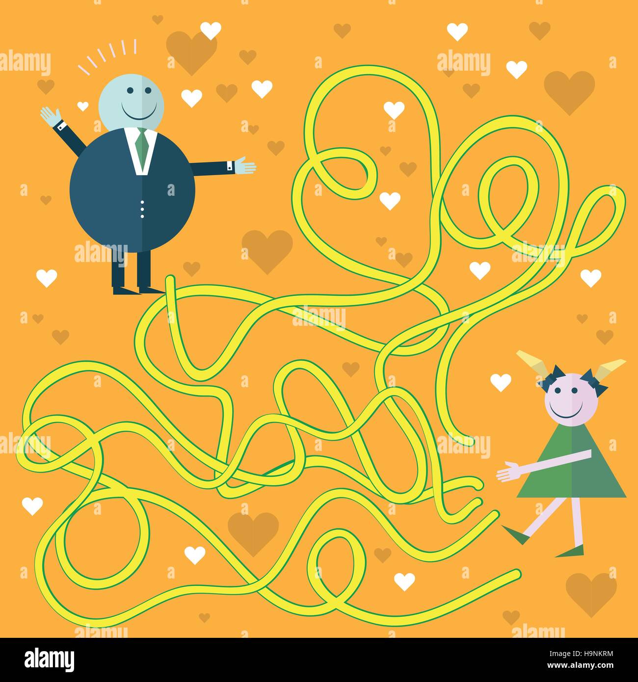 Cartoon Vector Illustration of Education Maze or Labyrinth Game for ...