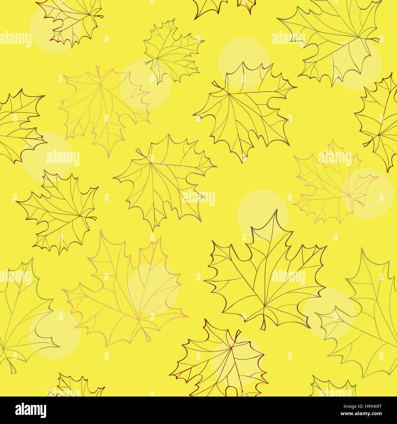 Autumn leaves seamless - bright yellow vector background Stock Vector ...