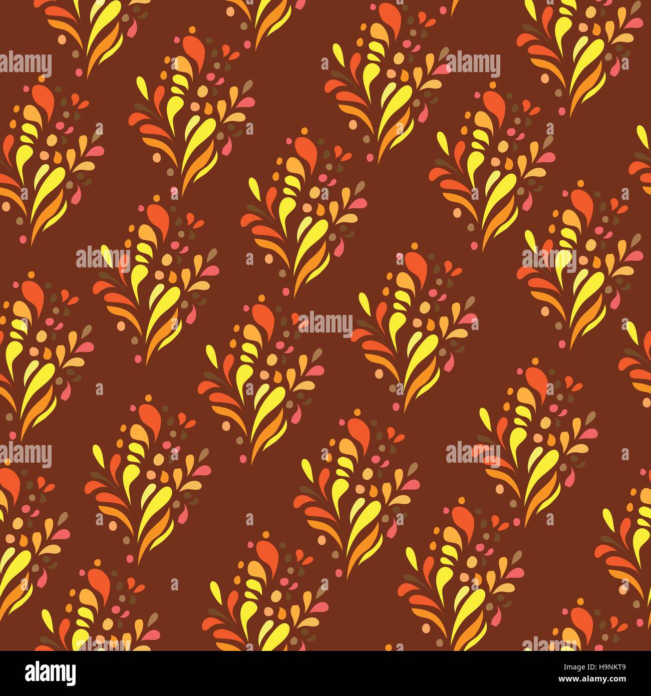 Orange ornament - seamless pattern - dudling style - Vector ...