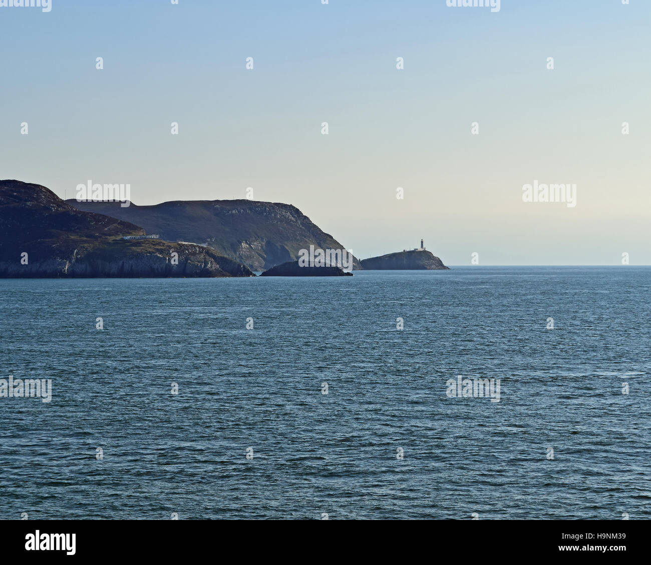 South Stack (Ynys Lawd) from the Dublin ferry, approaching Holyhead ...