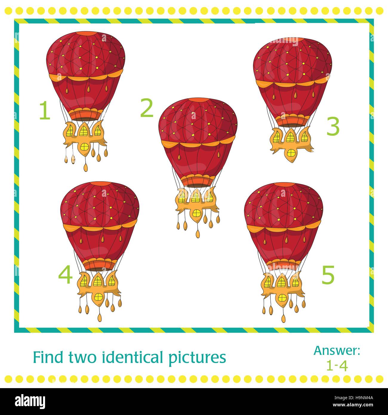 hot air balloons - game for children - vector Stock Vector Image & Art ...
