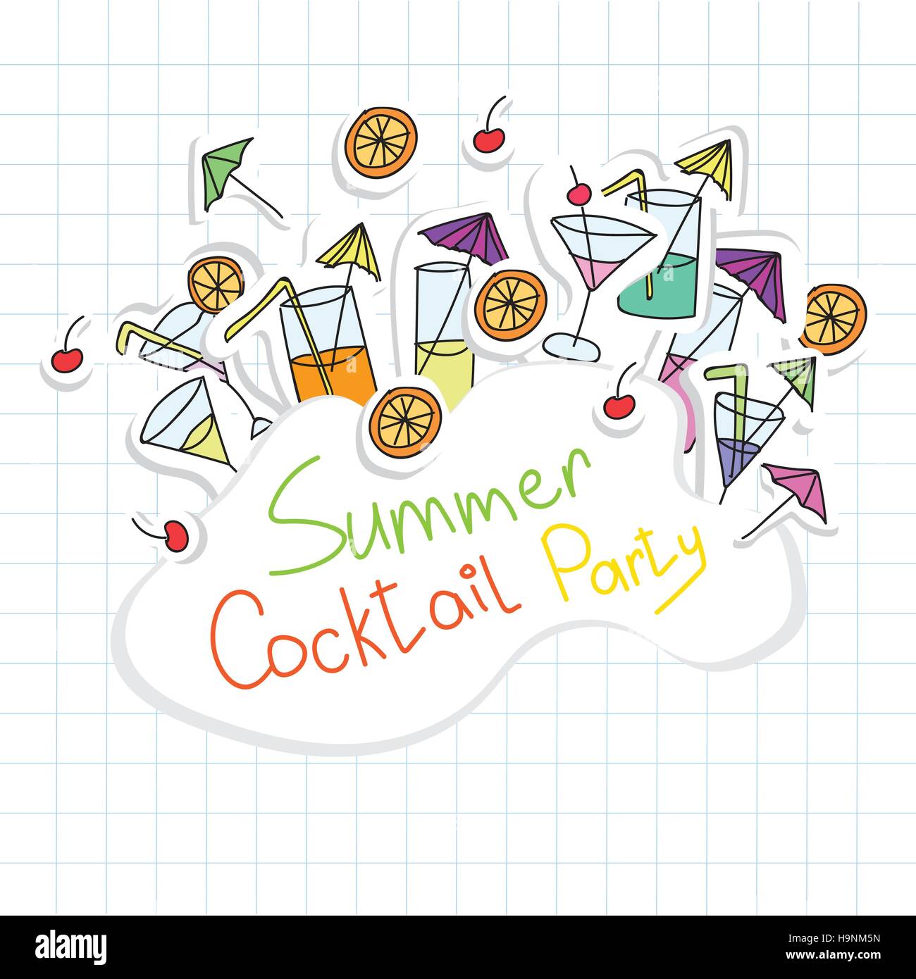 Vector Illustration of Cocktail Party card for Design Stock Vector ...