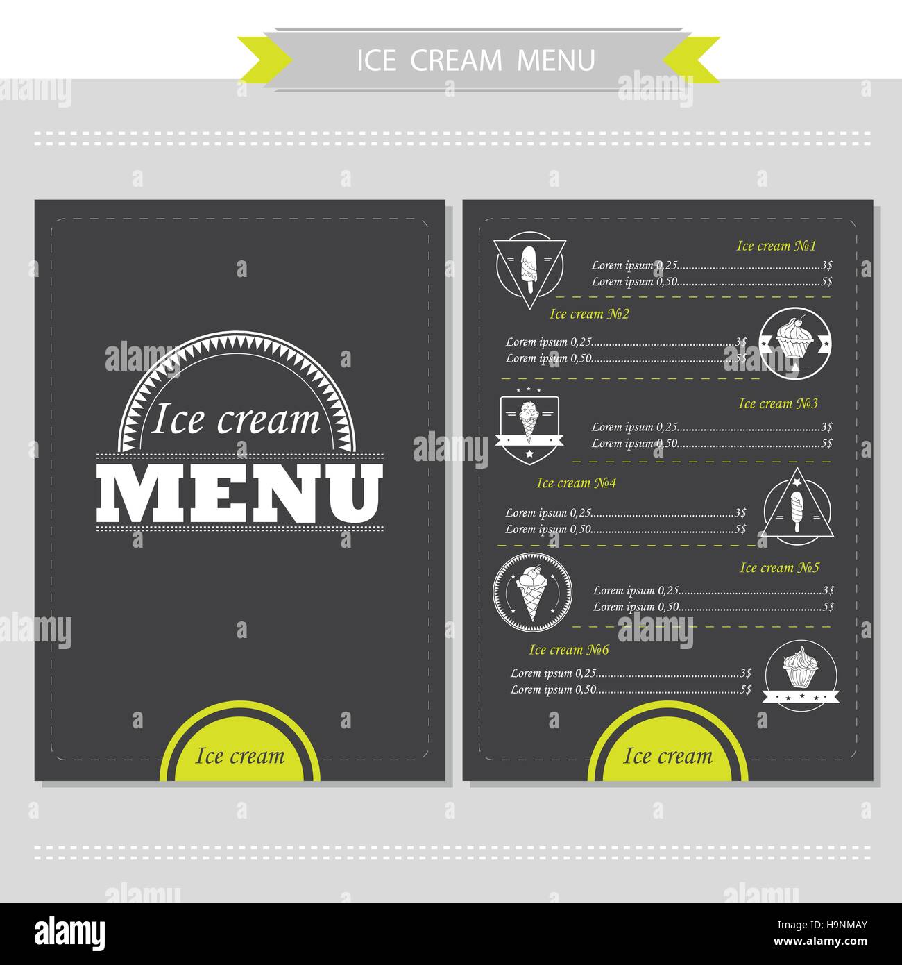 Ice cream Menu for restaurant, cafe - vector Stock Vector Image & Art ...