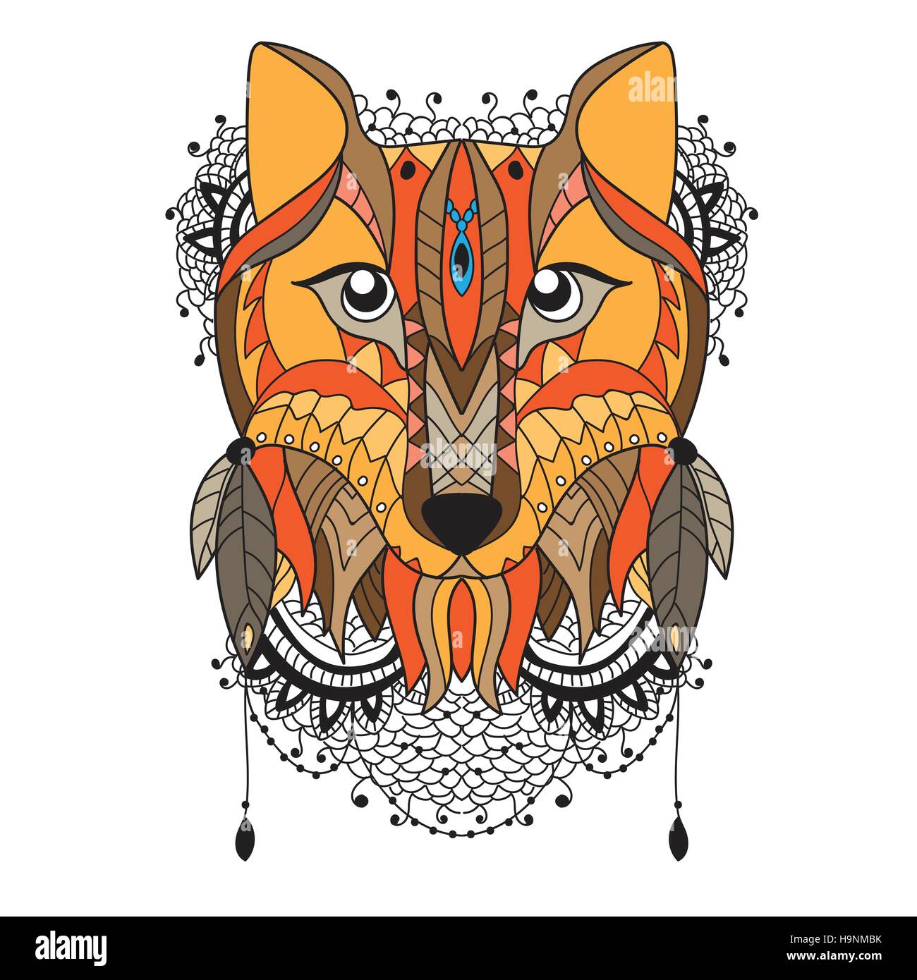Zentangle fox hi-res stock photography and images - Alamy