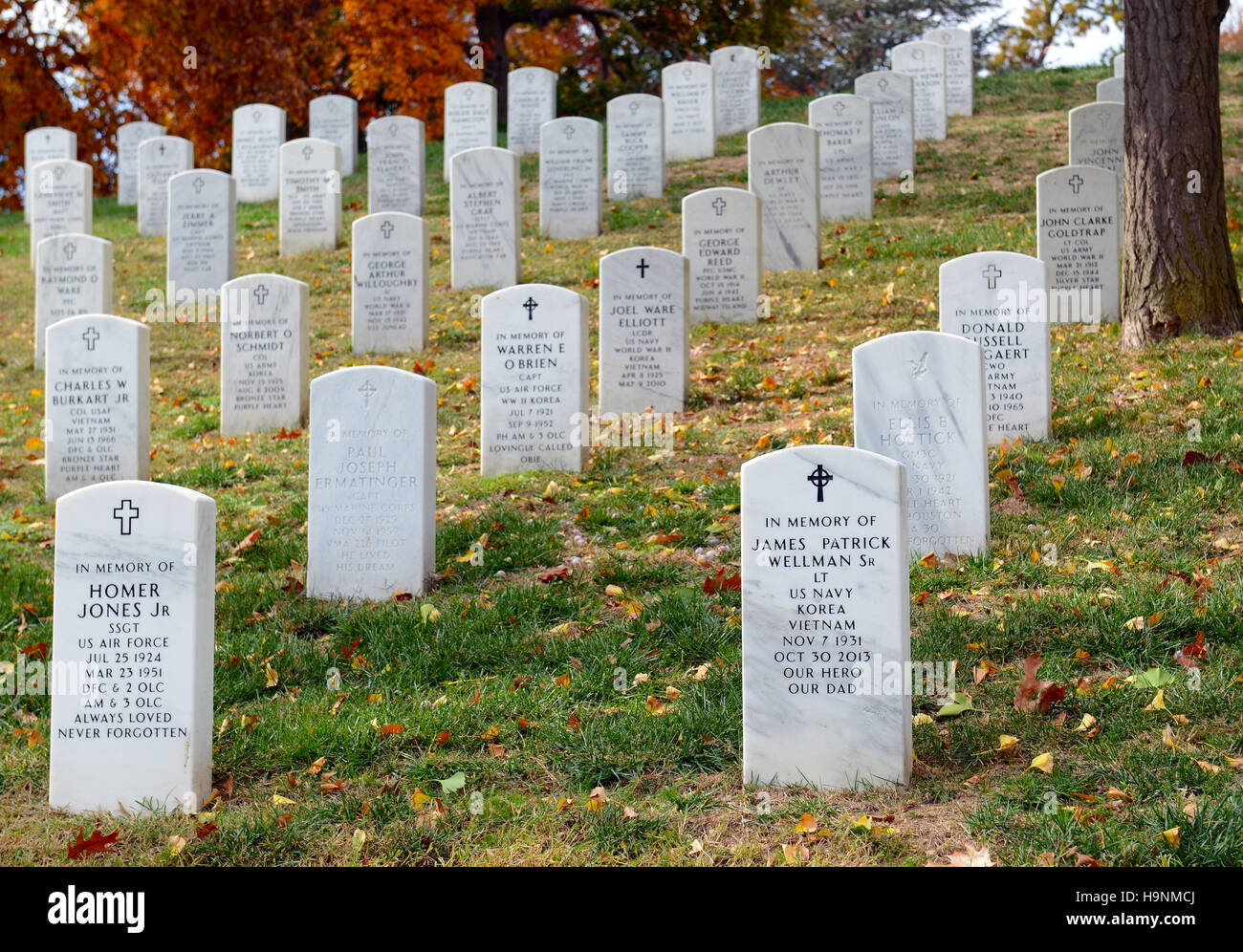 Tombstones at Arlington National Cemetery, Washington DC, United States ...