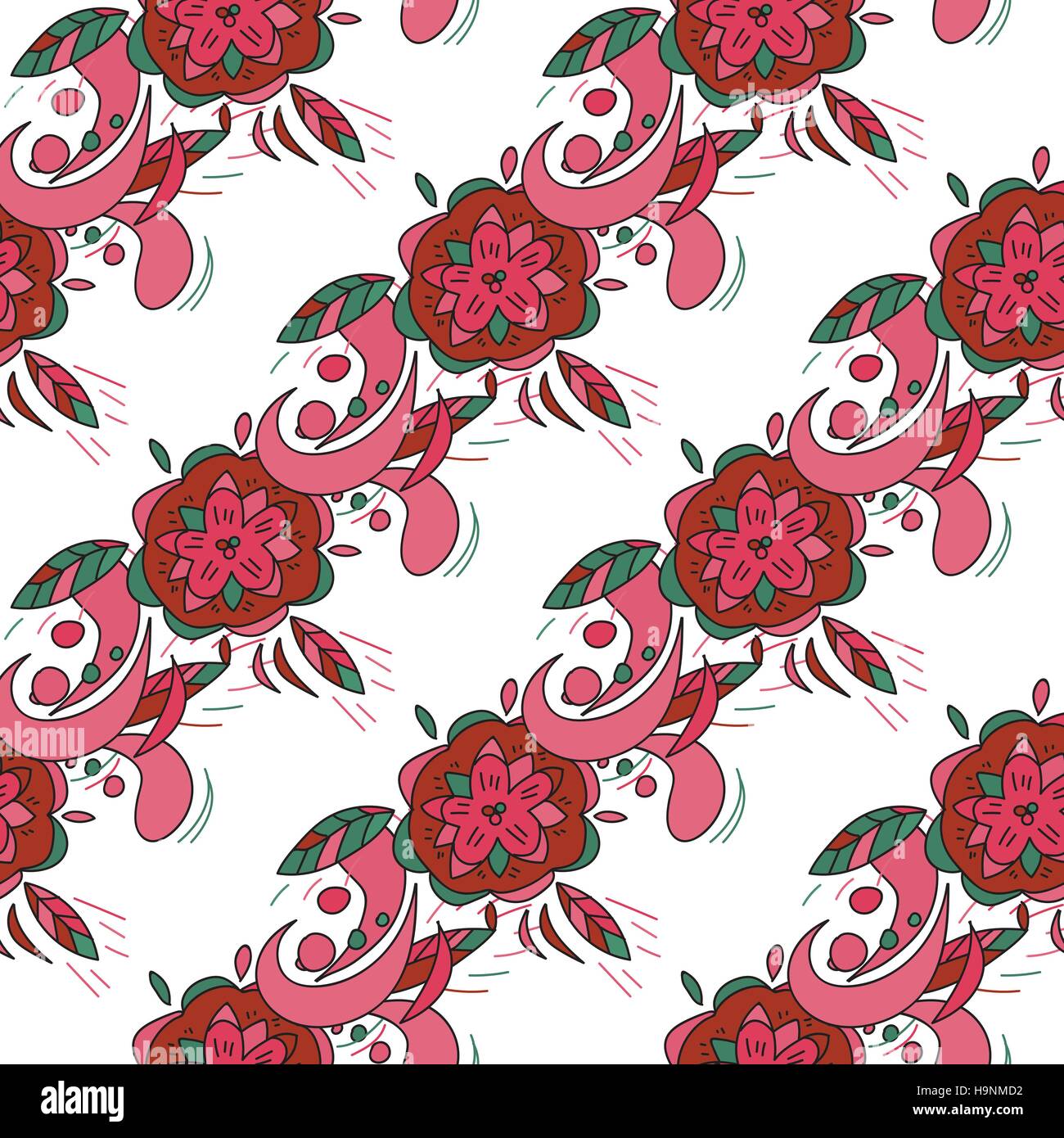 Pink Floral seamless background - vector texture with flower Stock ...