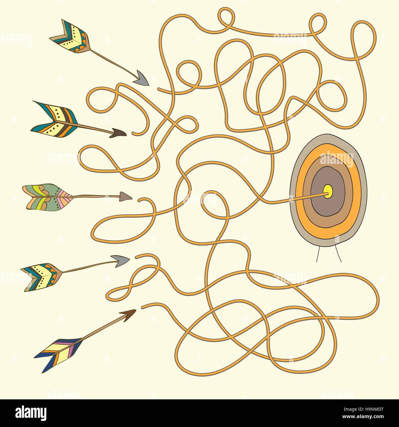 Arrow on target maze - Labyrinth for kids Stock Vector Image & Art - Alamy