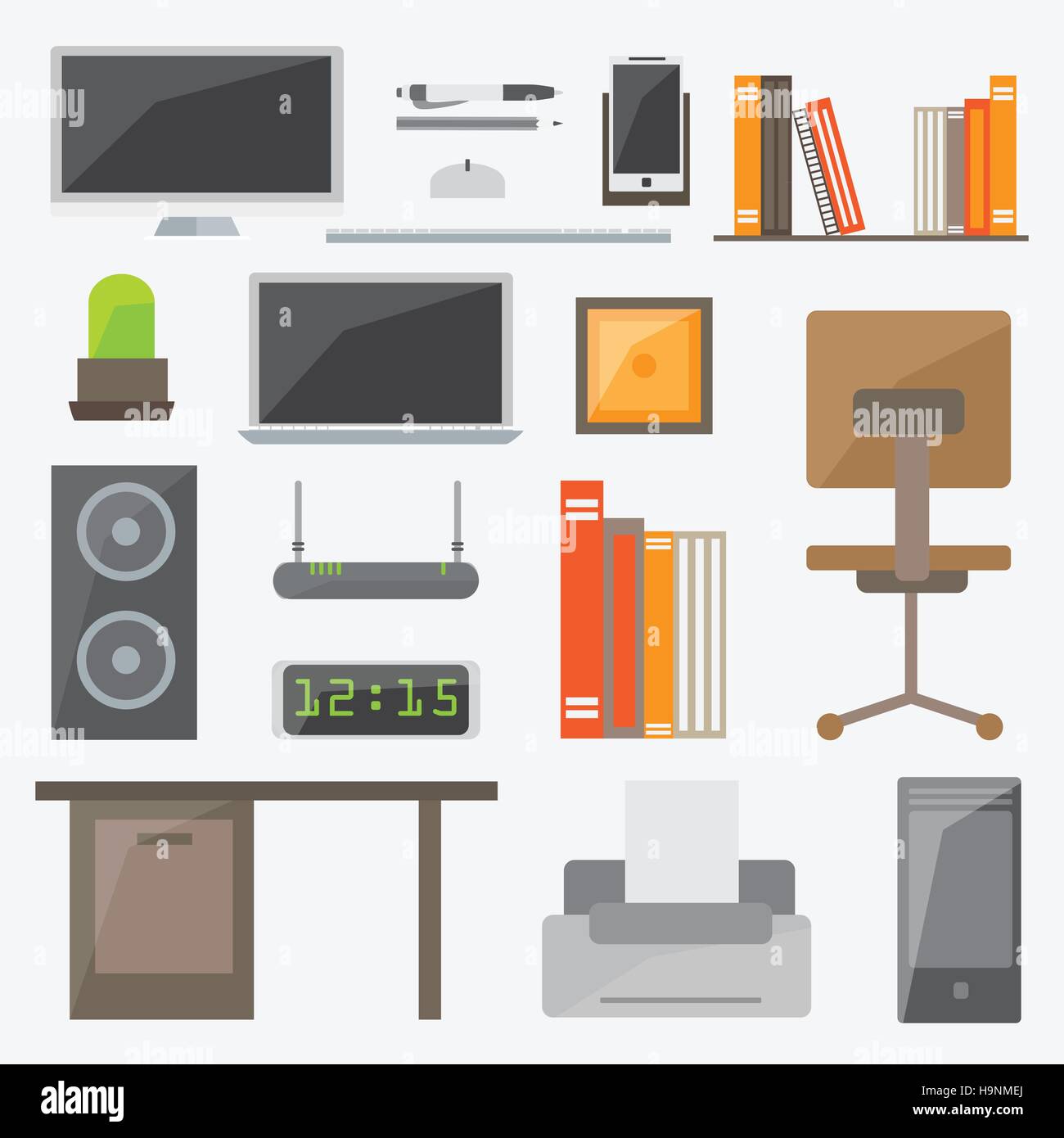 Modern design flat icon vector collection concept, office things and ...