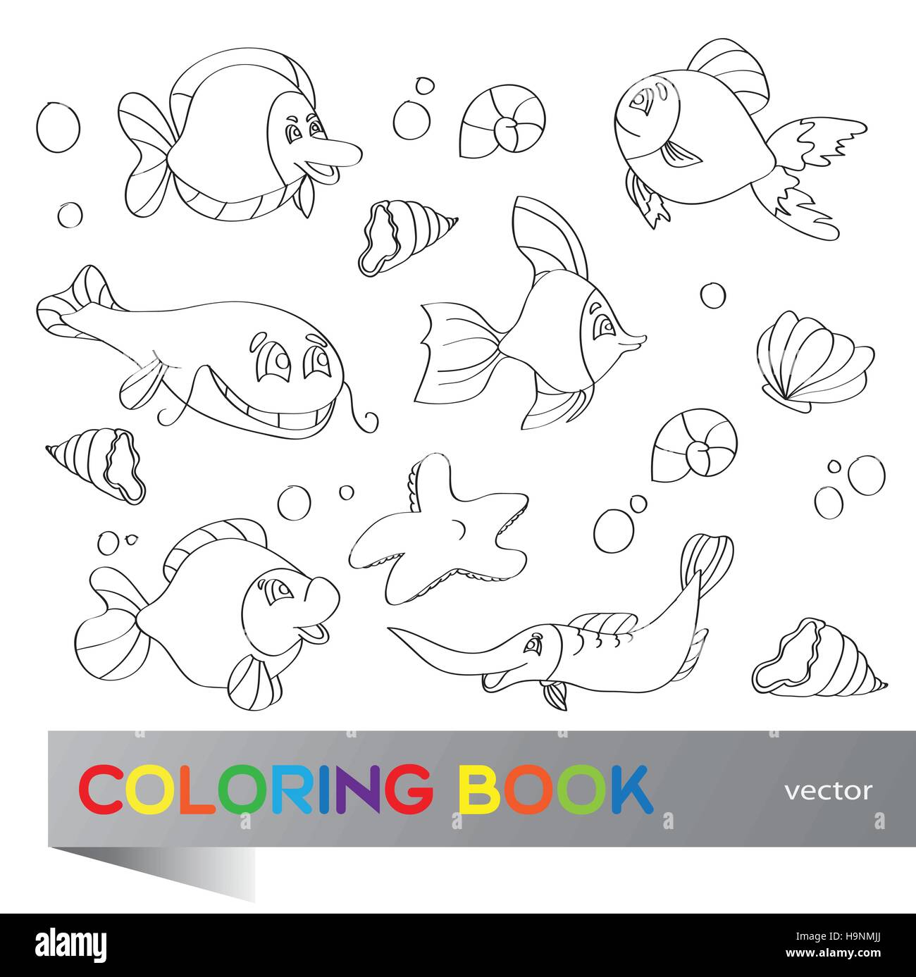 Under the sea coloring Cut Out Stock Images & Pictures - Alamy