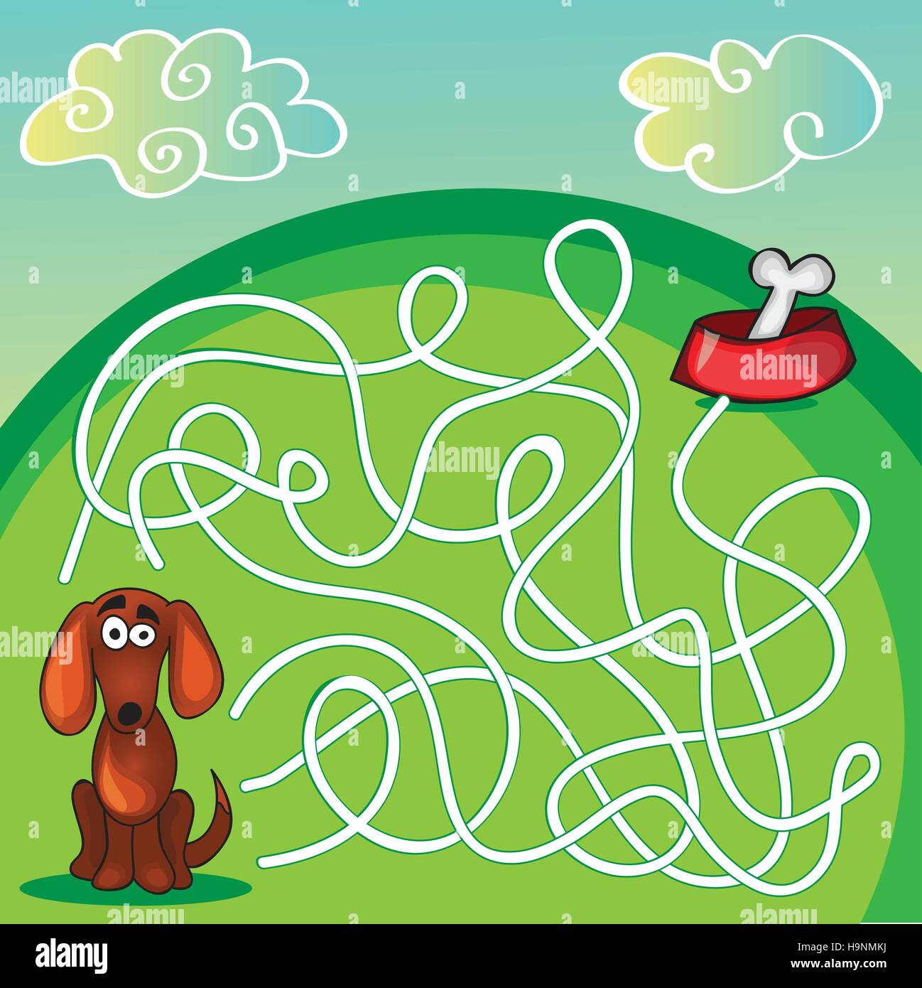 Cute Dog's Maze Game -help dog find his bone Stock Vector Image & Art ...