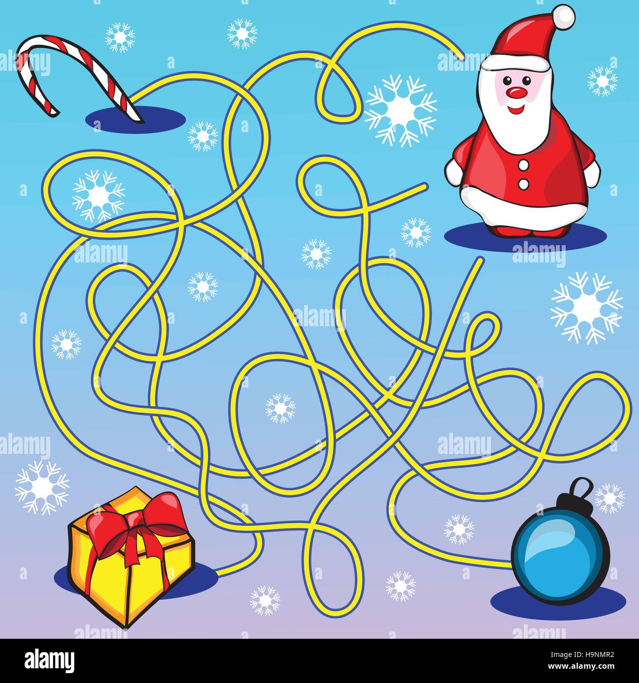 Maze game or activity page for kids - Help Santa to choose the right ...