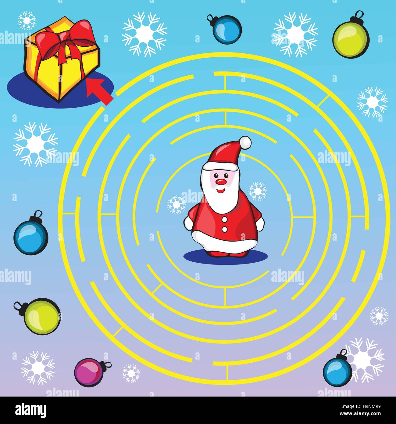 Maze game or activity page for kids - Help Santa to choose the right ...
