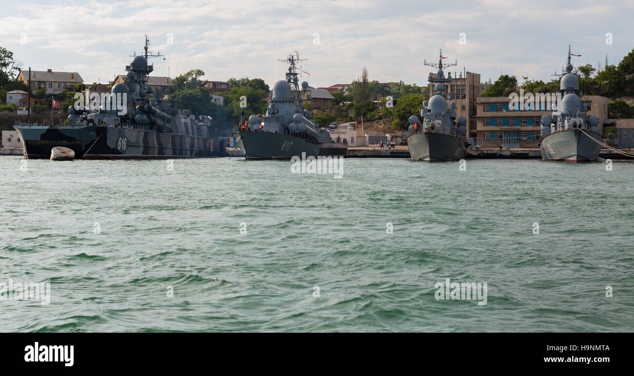 Warships in Sevastopol naval base Black Sea Fleet at the Bay of ...