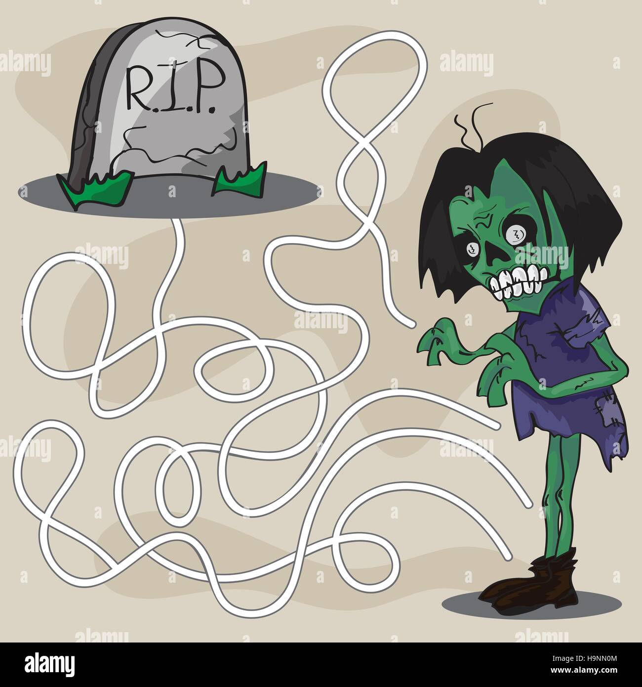 Cartoon Vector Illustration of Education Maze or Labyrinth Game Stock ...