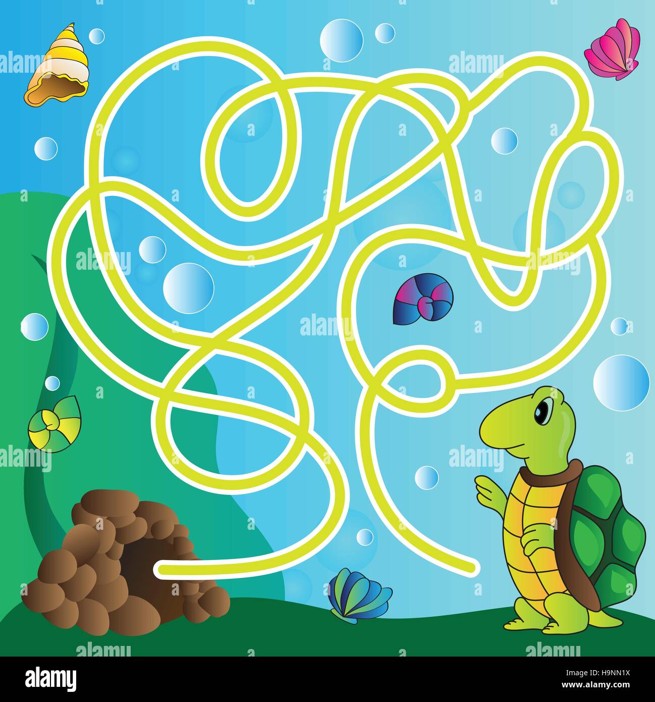 Vector puzzle for kids - the marine life Stock Vector Image & Art - Alamy