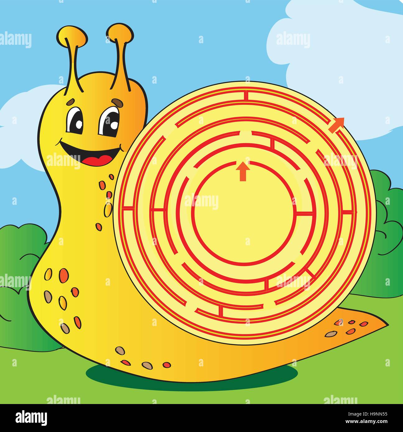 Snail maze Stock Vector Images - Alamy